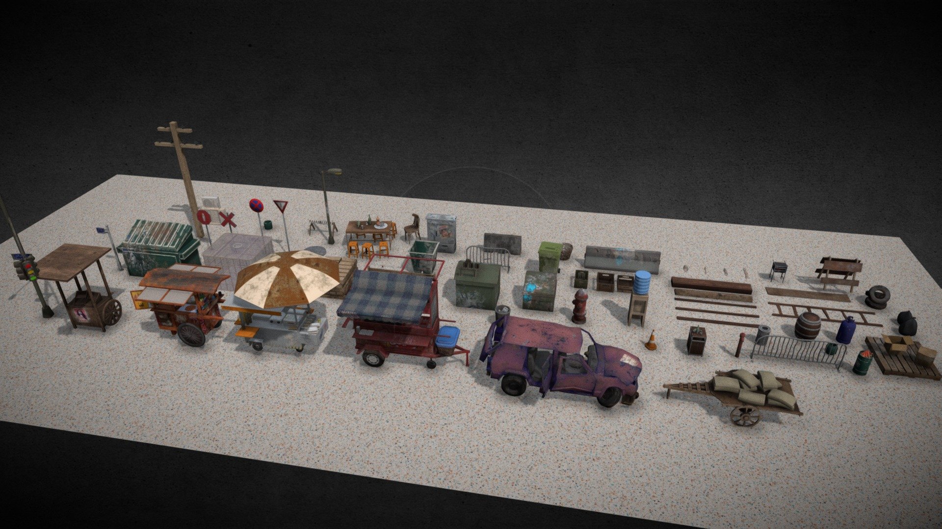 Arabic Street Props Pack - 3D model by Carthage Studio (@carthagestudio ...