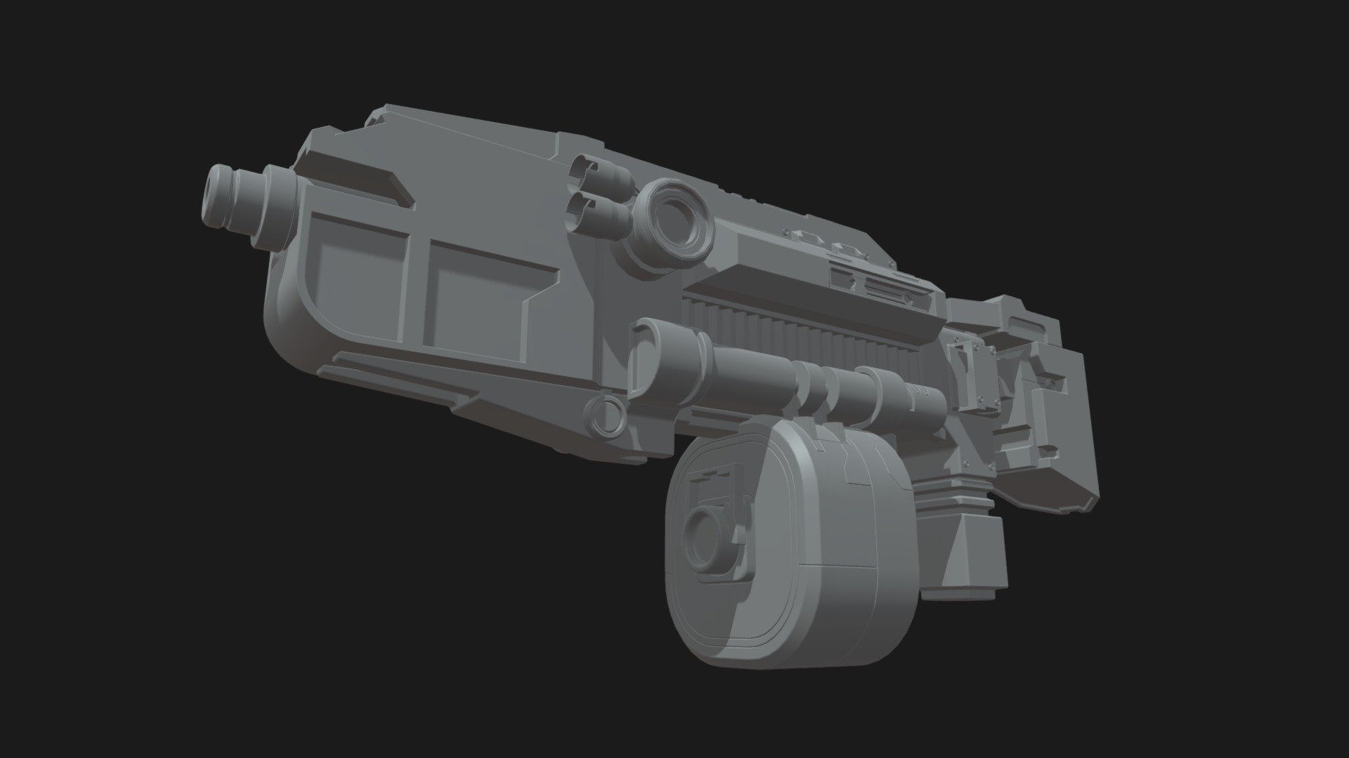 Mecha hard surface submachine gun - 3D model by dimensionalcat [e510140 ...