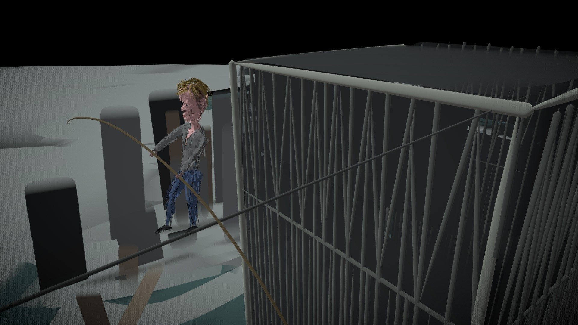 Philippe Petit balancing between the Twin Towers - Download Free 3D ...