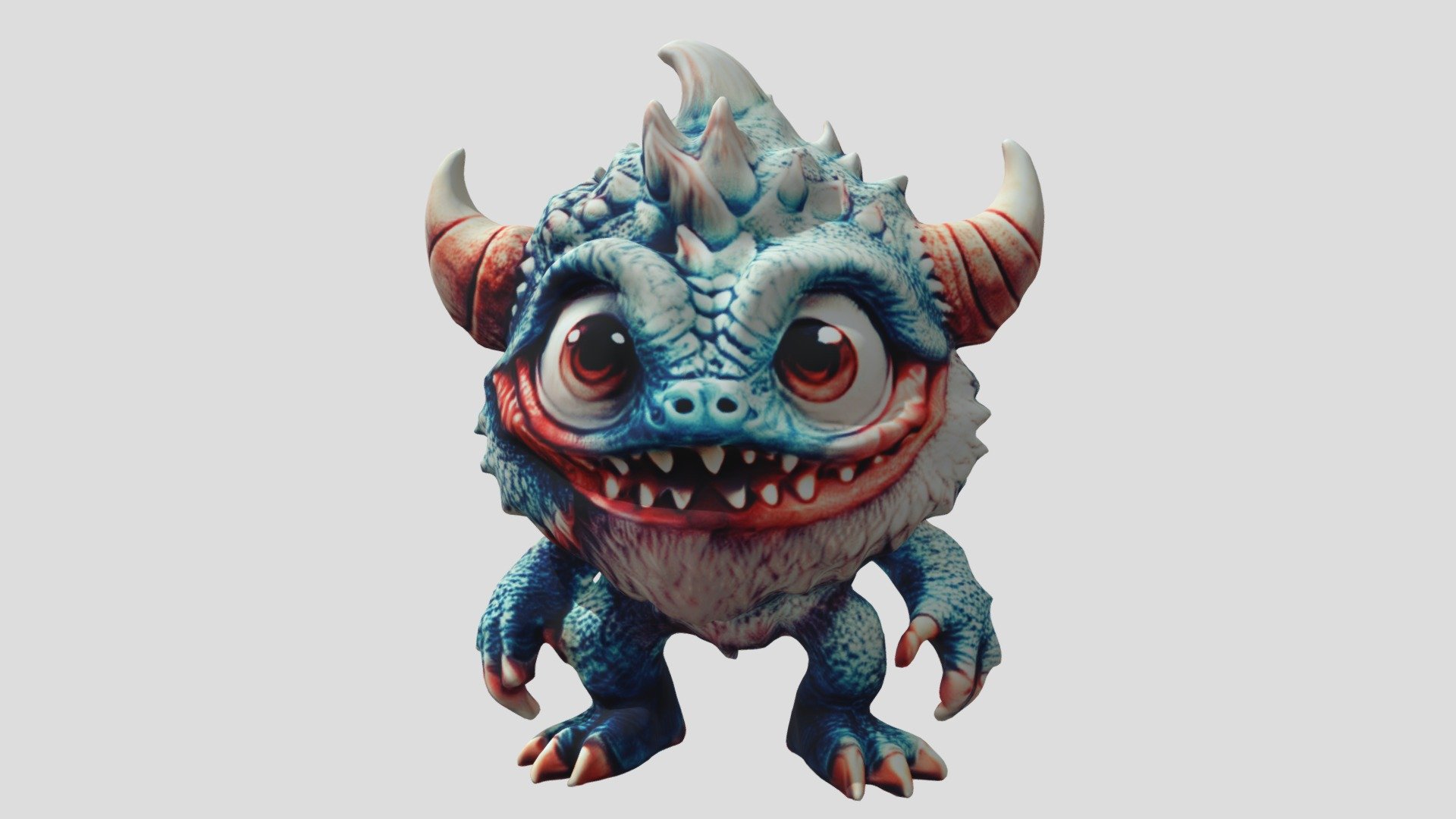 Cute Blue Monster - Download Free 3D model by Jungle Jim (@jungle_jim ...