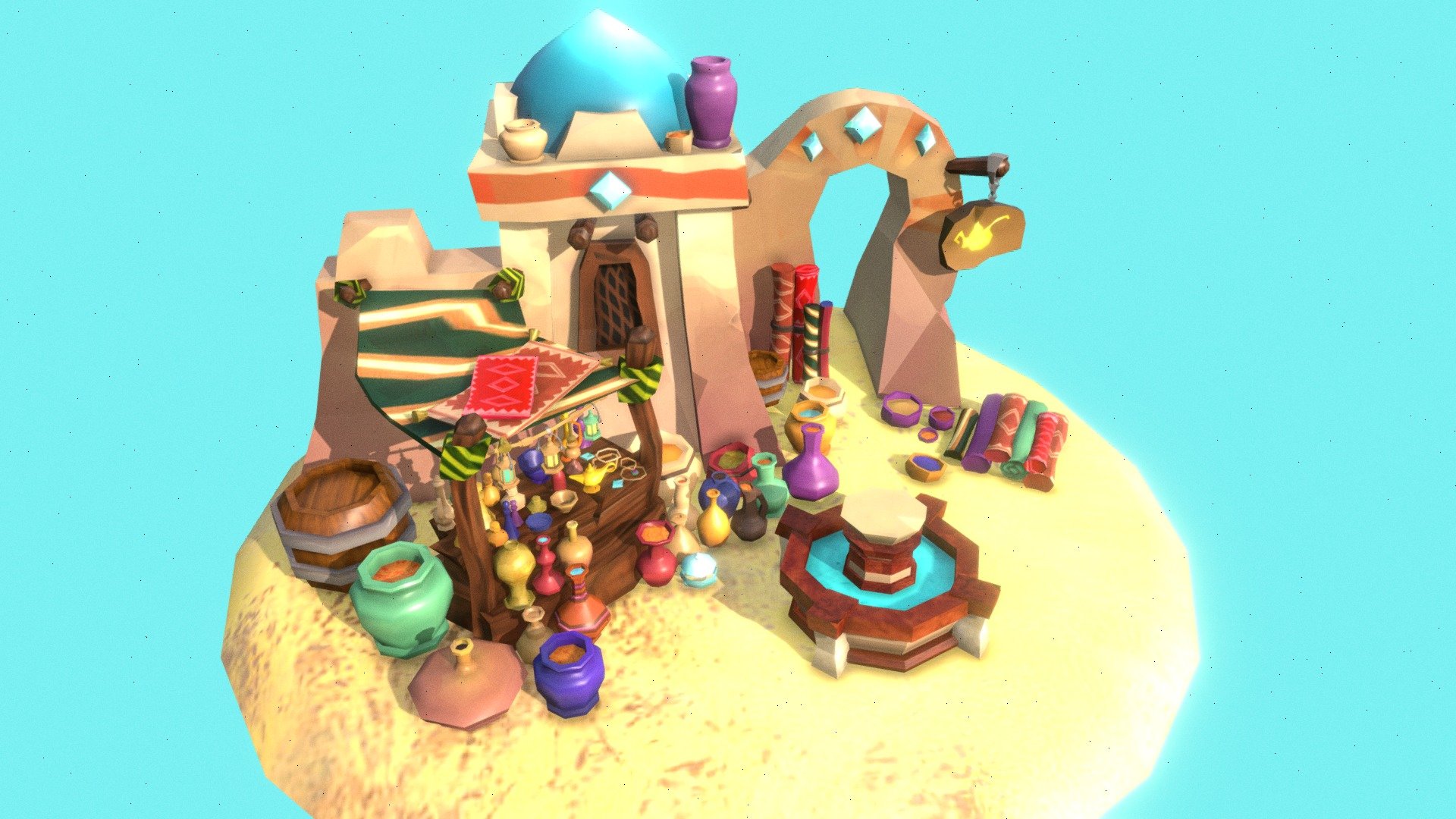 Stylized Market - 1001 Nights - DAE Bazaar - 3D model by Sofia Skeva ...