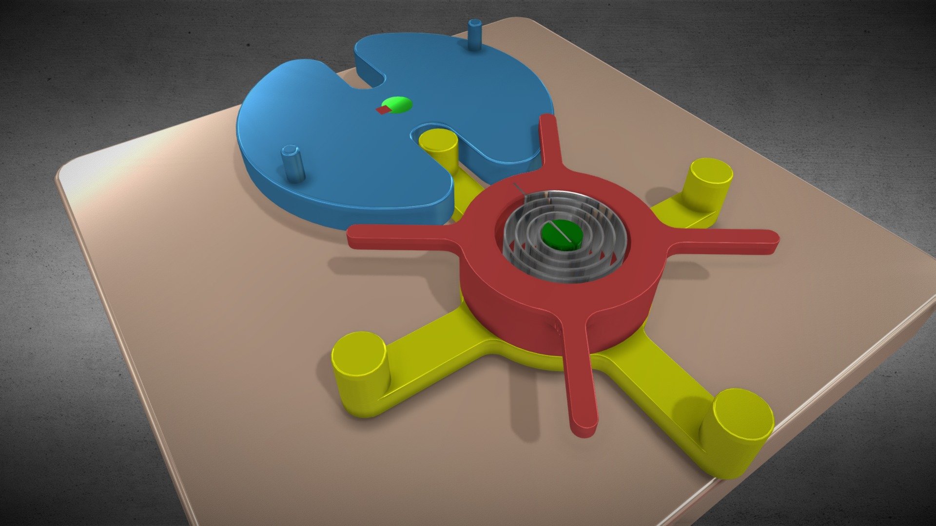 Geneva with Torsion Spring Mechanism - Download Free 3D model by ...