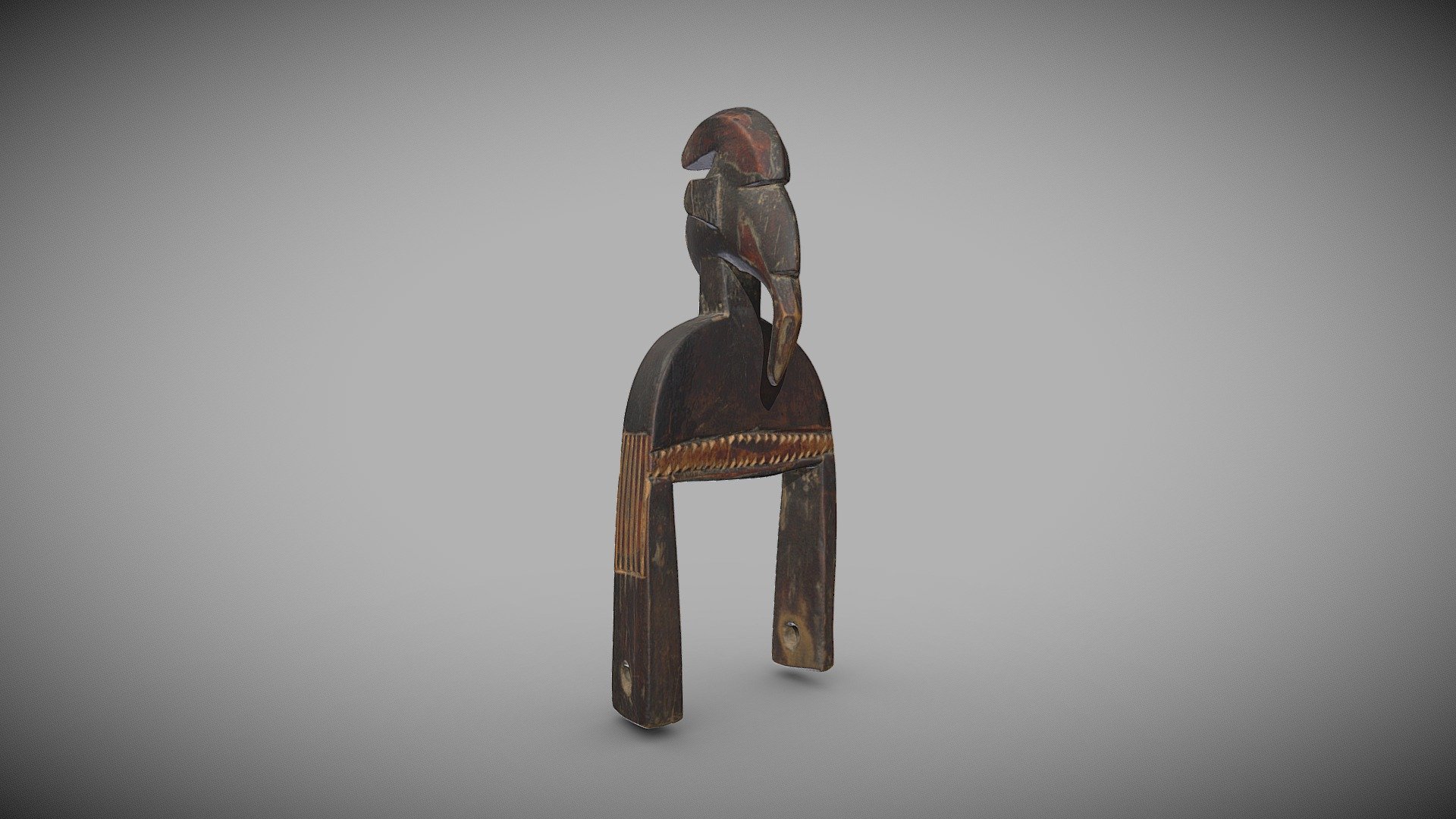 Étrier de poulie senoufo figurant un calao - Download Free 3D model by Alienor.org, Conseil des ...
