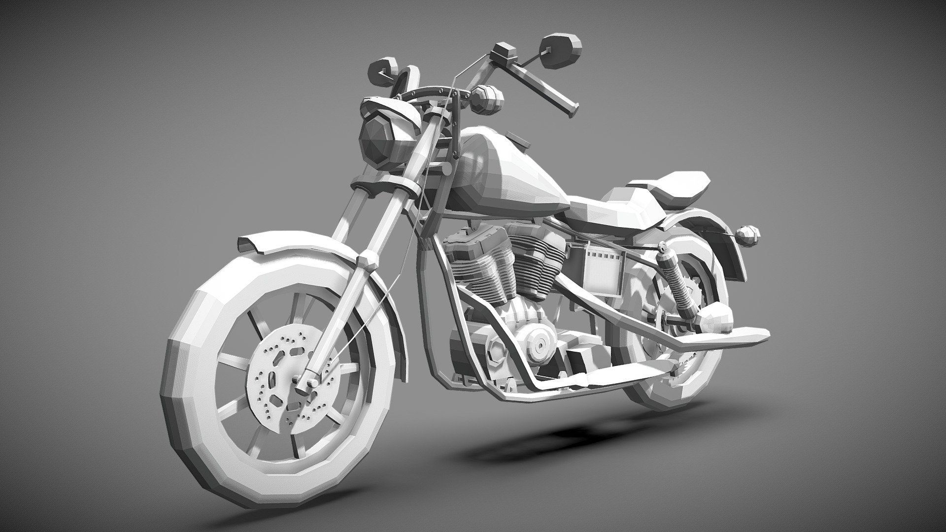 Old School Motorcycle - Low Poly - Buy Royalty Free 3D model by Léonard ...