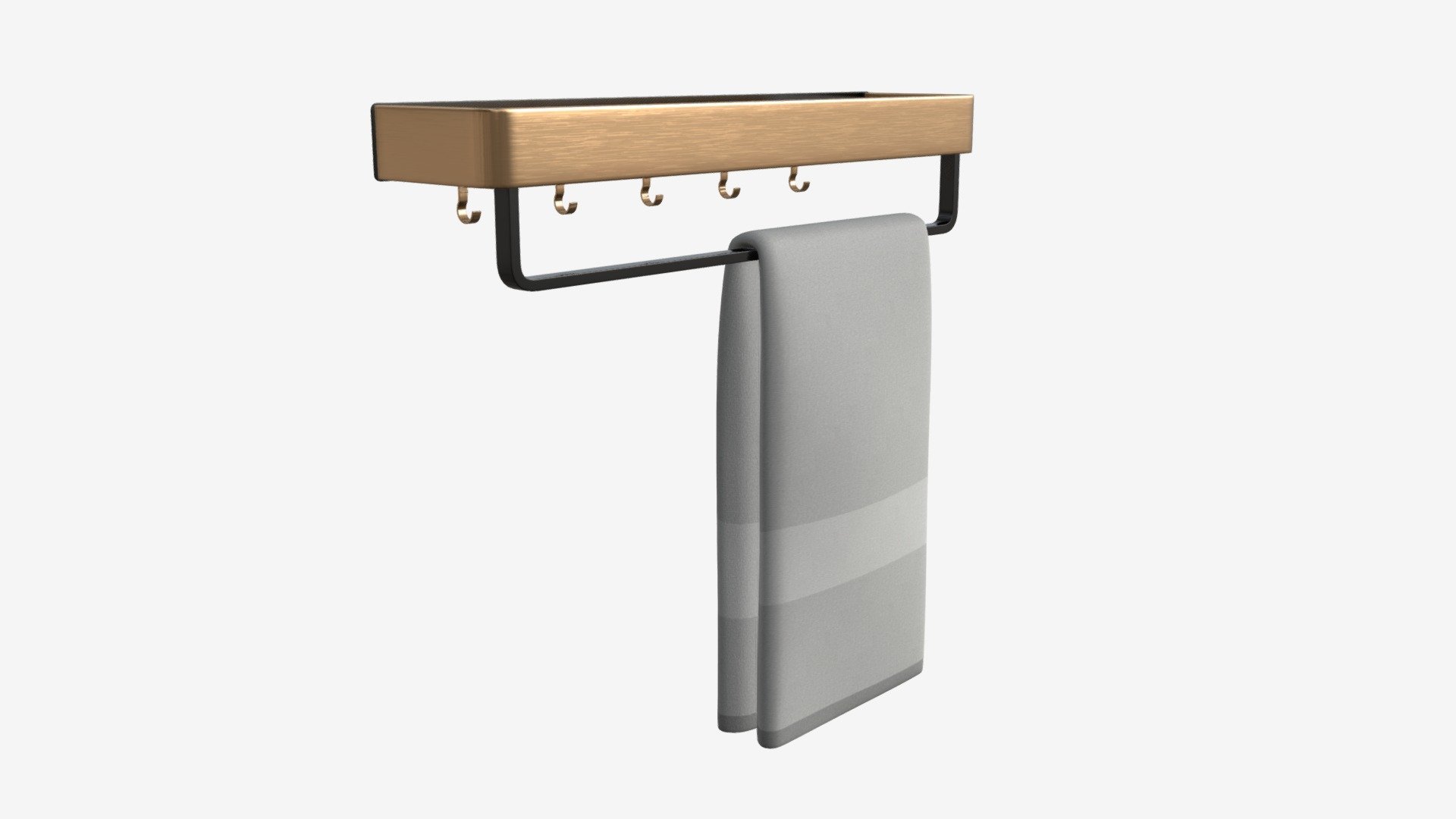 Bathroom shelf with rack and towel - Buy Royalty Free 3D model by ...