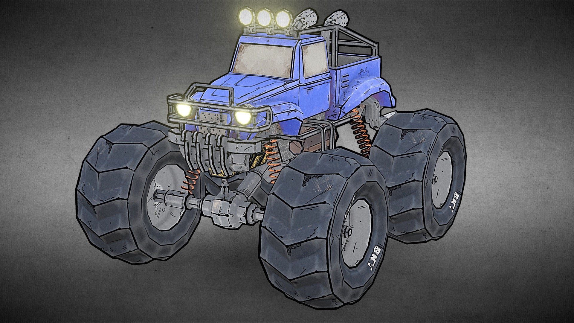 Stylized Mosnter Truck - 3D model by RitzSpikes (@britzspikes) [e540e17 ...