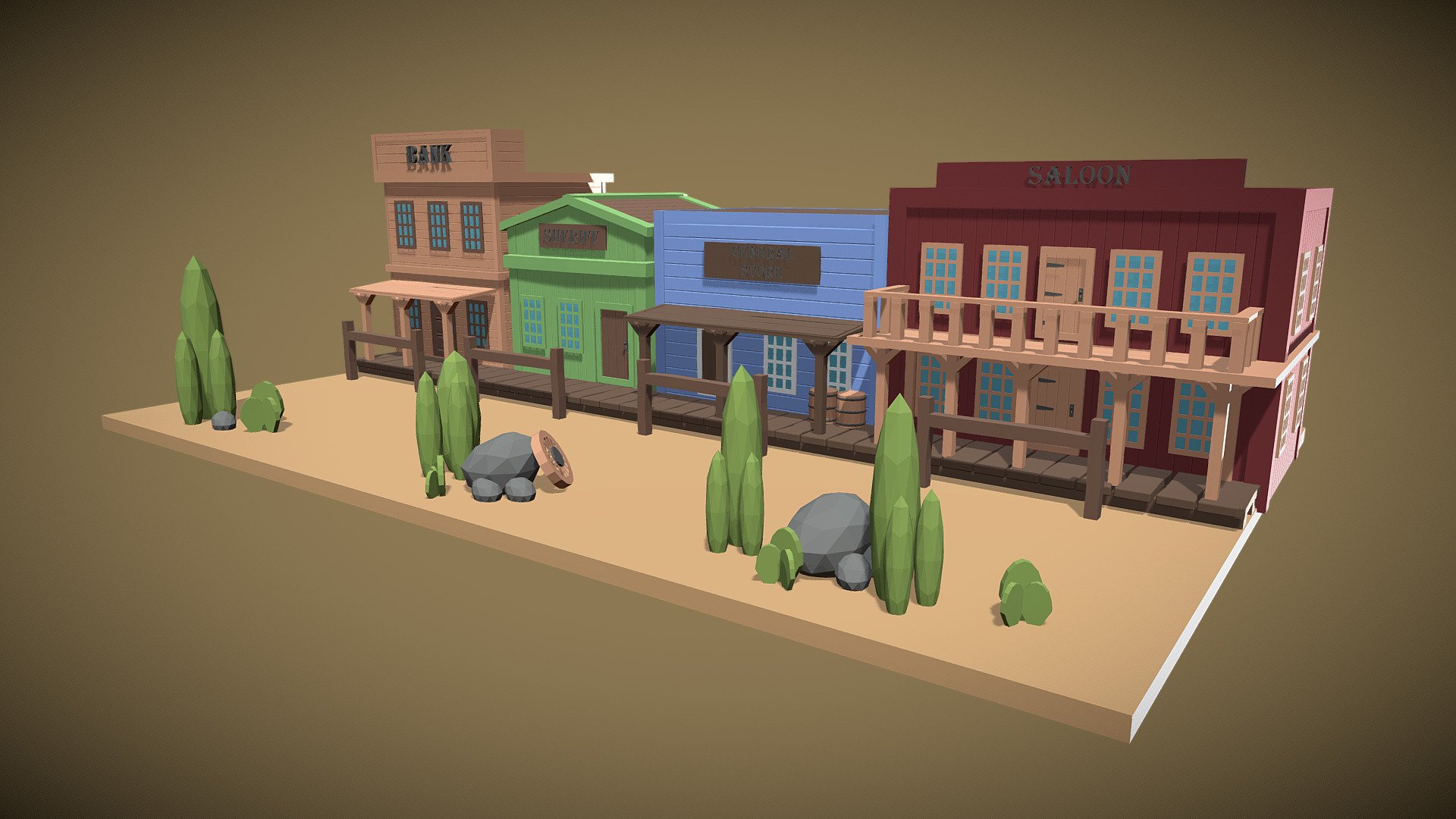 Western Town (Frontiers Challenge) - 3D model by Jen S Abbott ...