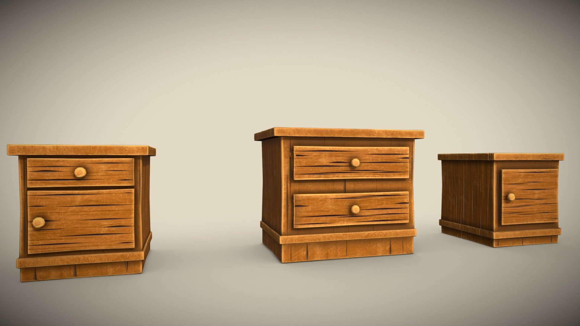 Stylized furniture bedside tables PBR game ready - Buy Royalty Free 3D ...