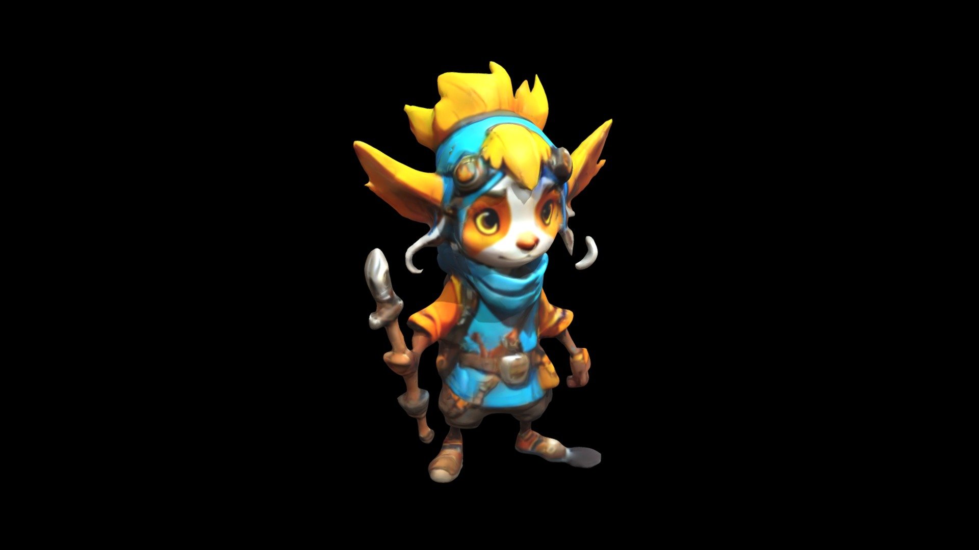 a cartoon character wearing a blue vest and h - Download Free 3D model ...