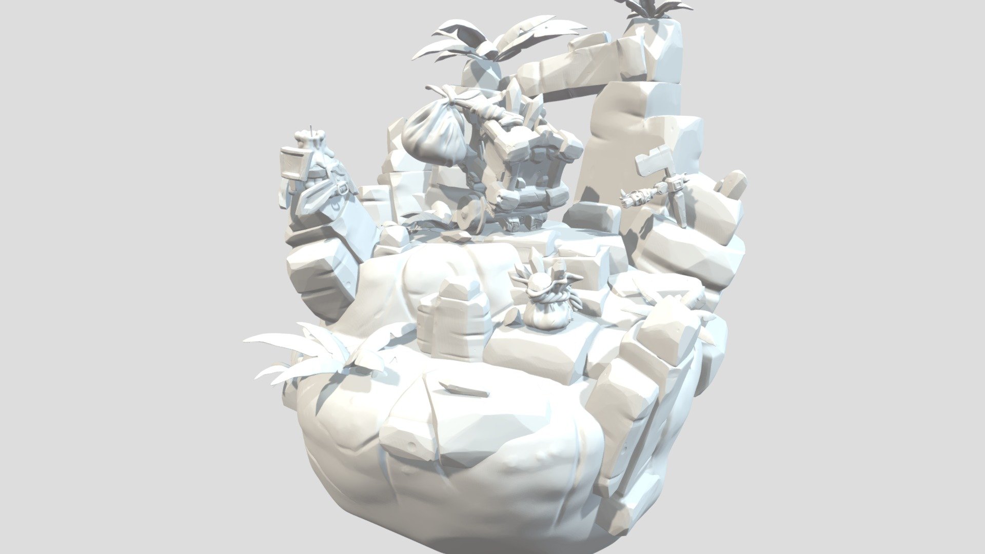 stylised diorama dwarf mine - Download Free 3D model by LouisAlgoet ...