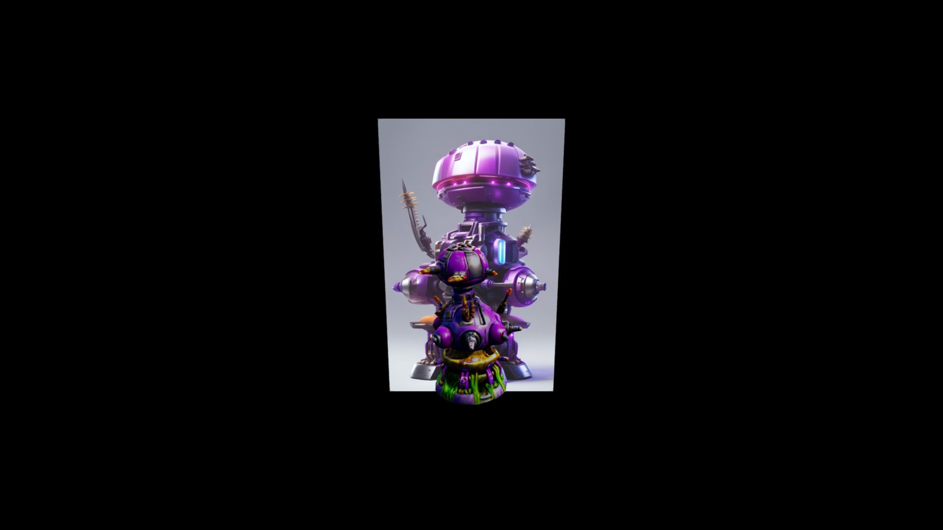 "Stylish Purple Robot with Multiple Weapons and - Download Free 3D ...