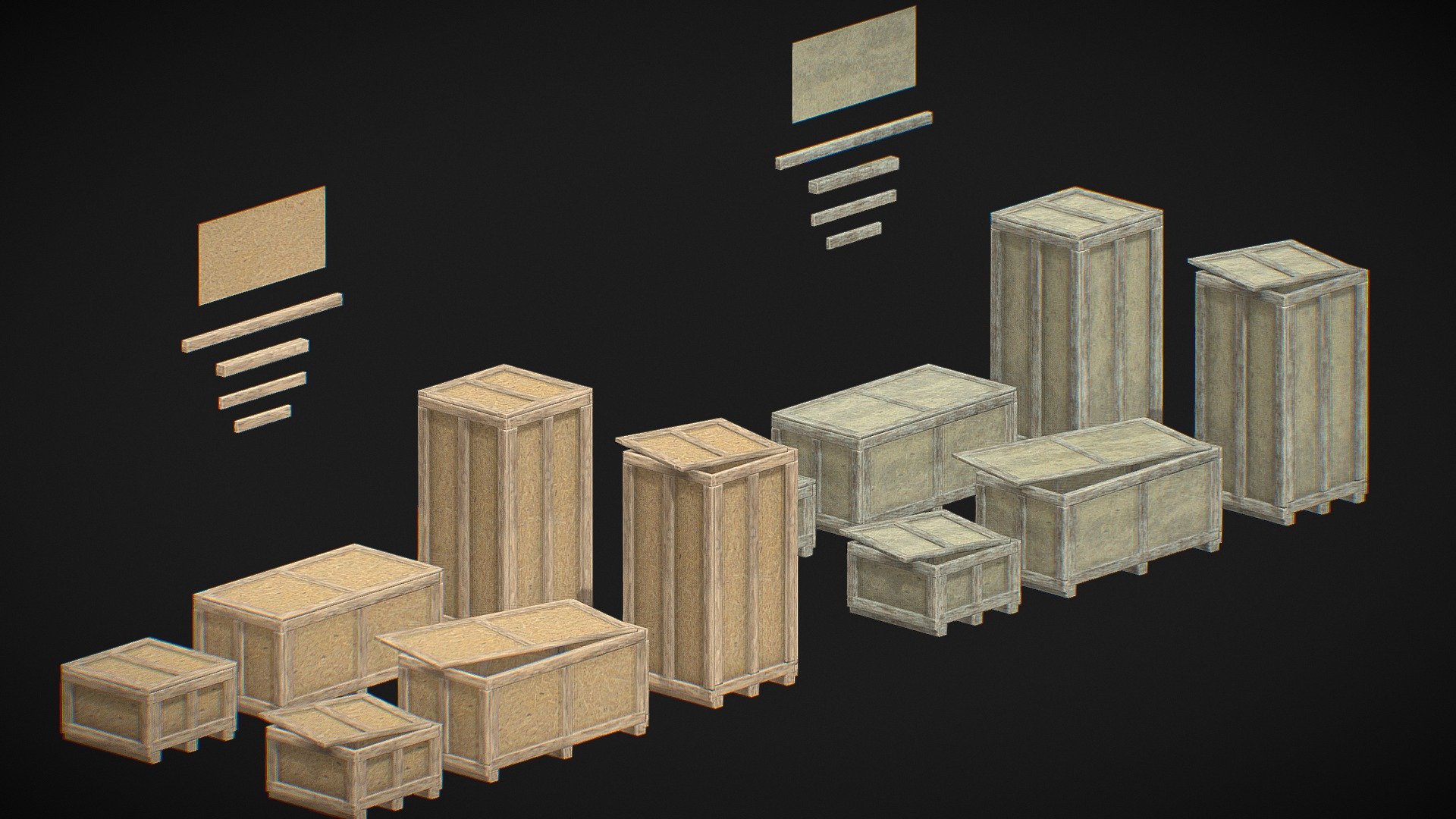 Modular OSB/Wood Shipping Crates [2K] - Download Free 3D model by ...