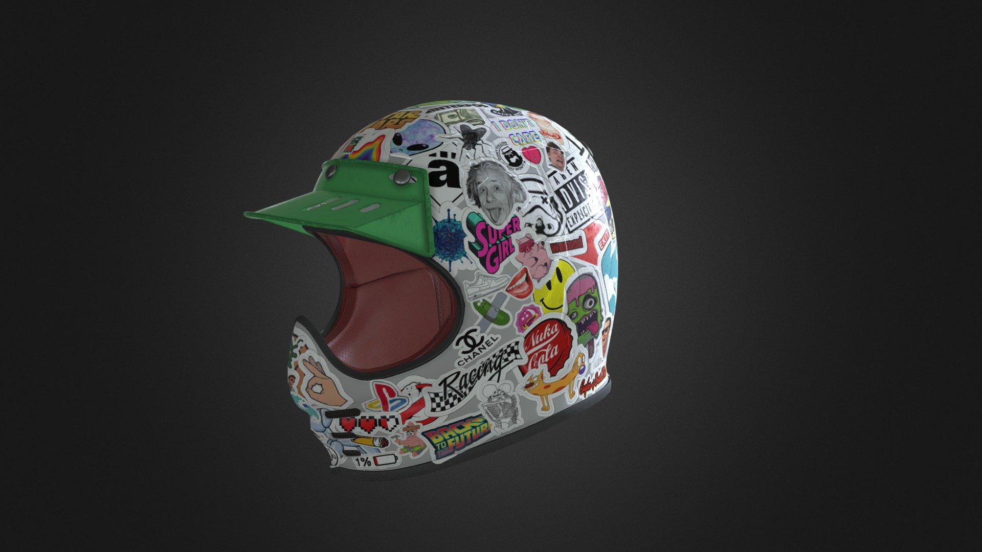 Stickerbomb Helmet - 3D model by anotherAlex3D [e559b47] - Sketchfab