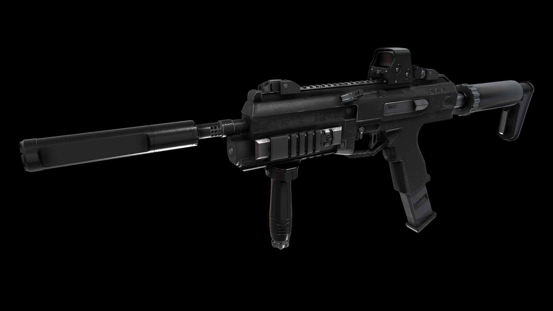 Gameready Smg Weapon 3d Model - Download Free 3D model by kadir ...