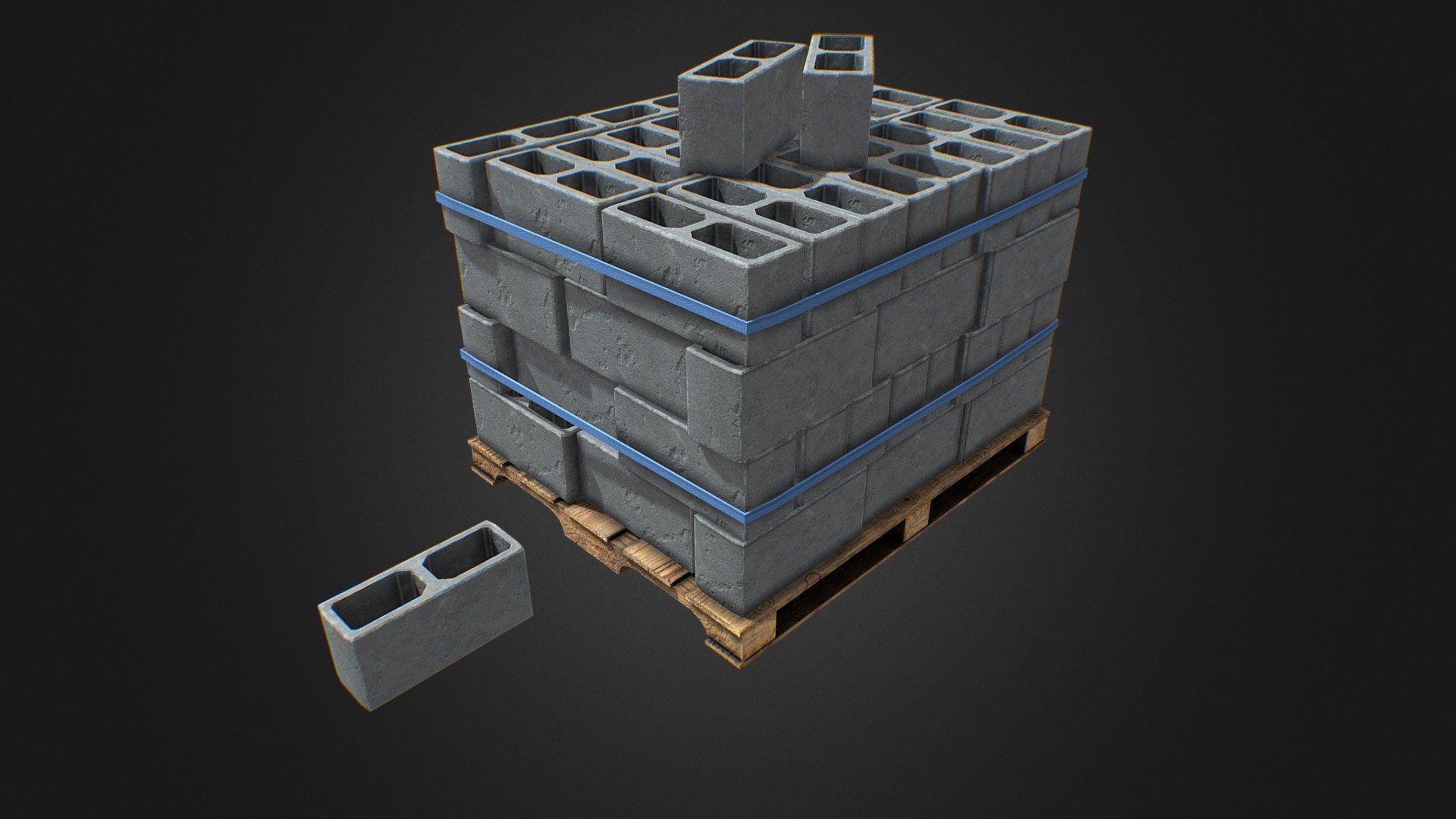 Cinder Block Pallet - Download Free 3D model by Aparicio Silva 3D ...
