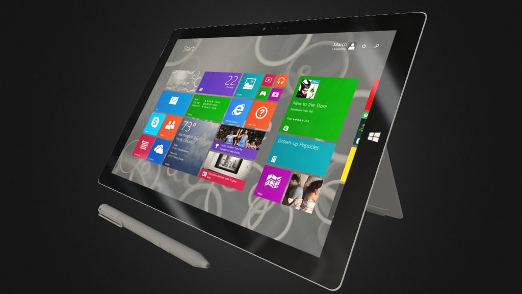 Microsoft Surface Pro - 3D model by 3DGalaxy.net (@3dsmartphone ...