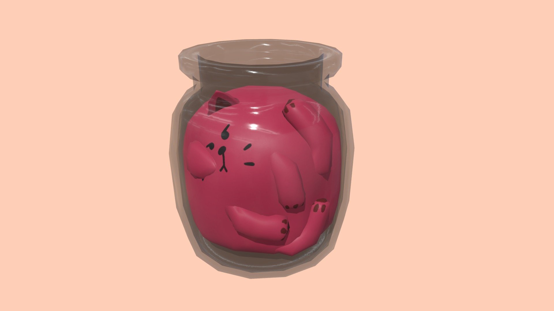 Low poly Cat in a jar - 3D model by DrakoDarker [e574f57] - Sketchfab