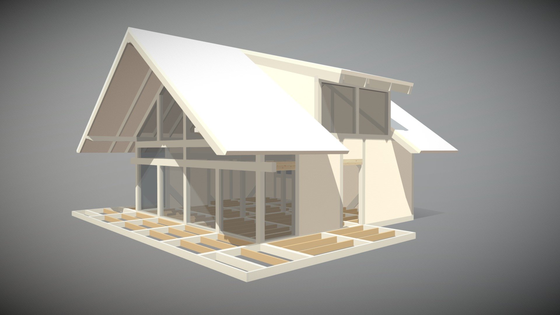 OPTI RN 1 с сэндвич панелями и стеклопакетами - 3D model by ecocomplect ...