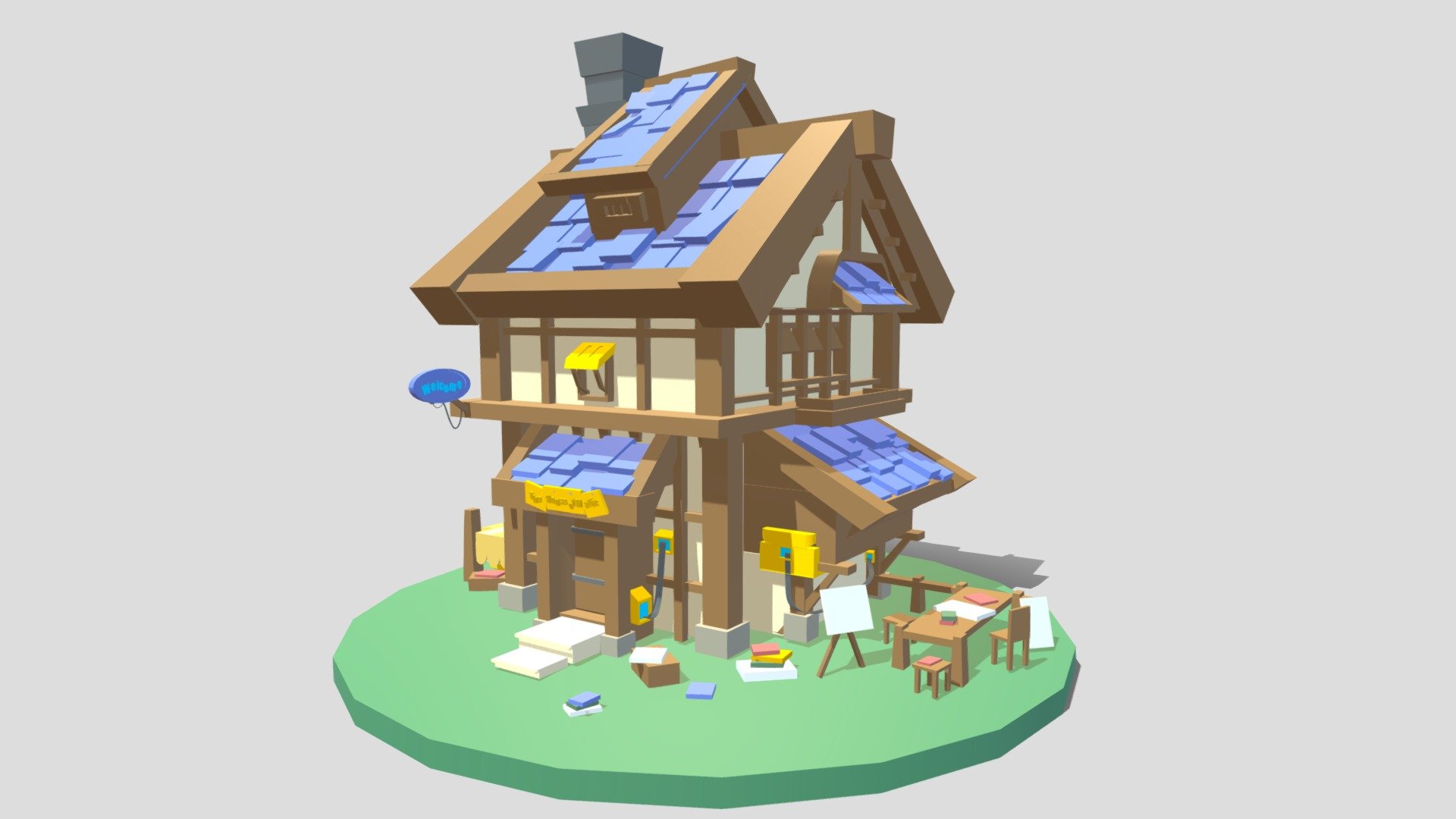 Colored house - Download Free 3D model by AlinaCheesalie [e57bb59 ...
