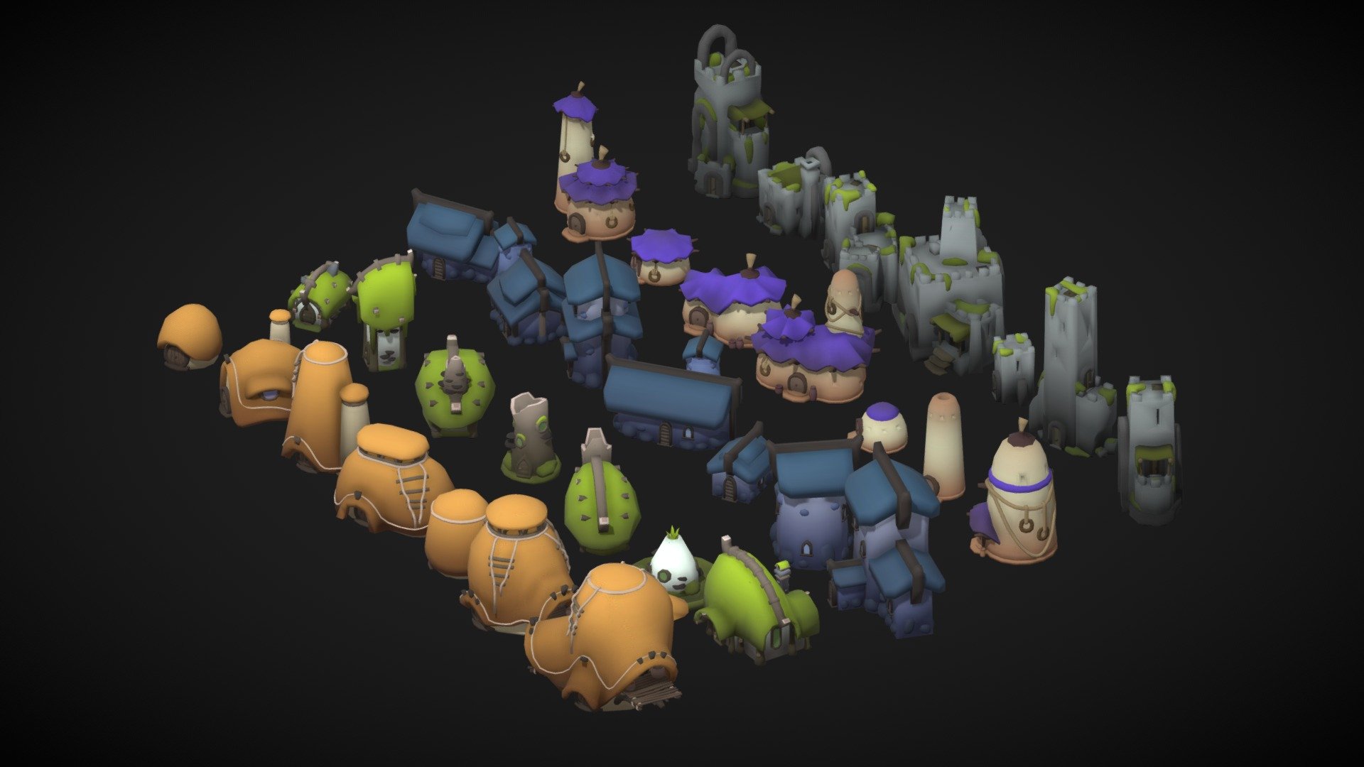 Stylized buildings pack - Buy Royalty Free 3D model by Tramicful ...
