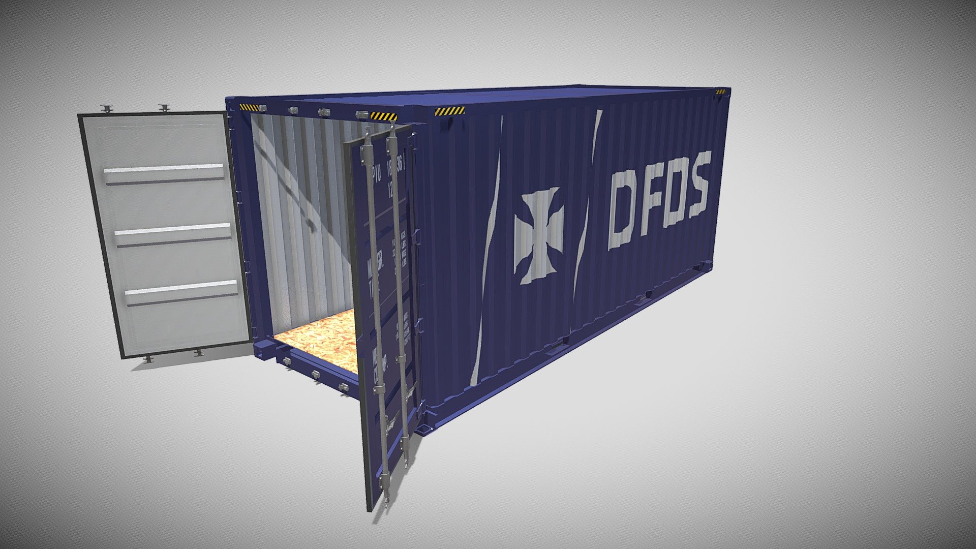 20ft Shipping Container DFDS - Buy Royalty Free 3D model by ...