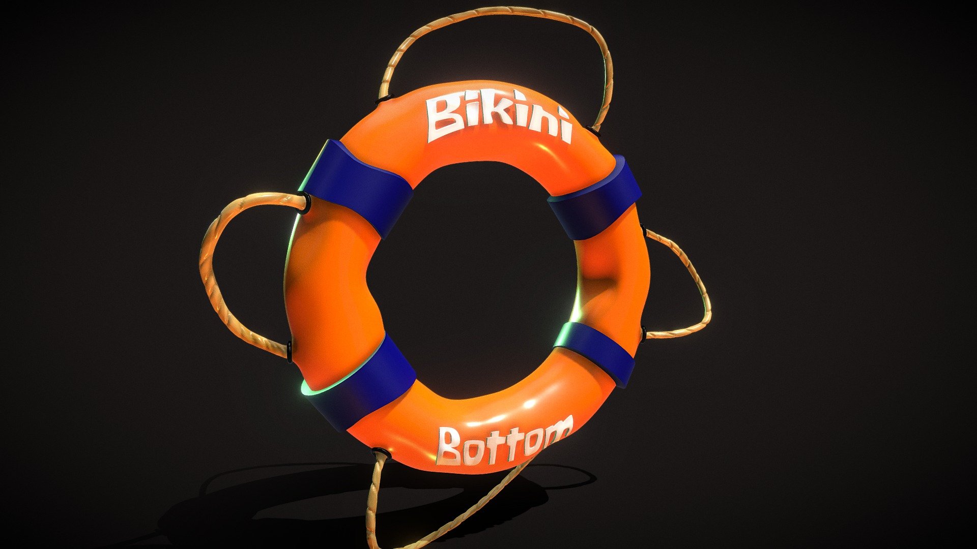 Bikini Bottom life preserver - Spongebob - Buy Royalty Free 3D model by ...