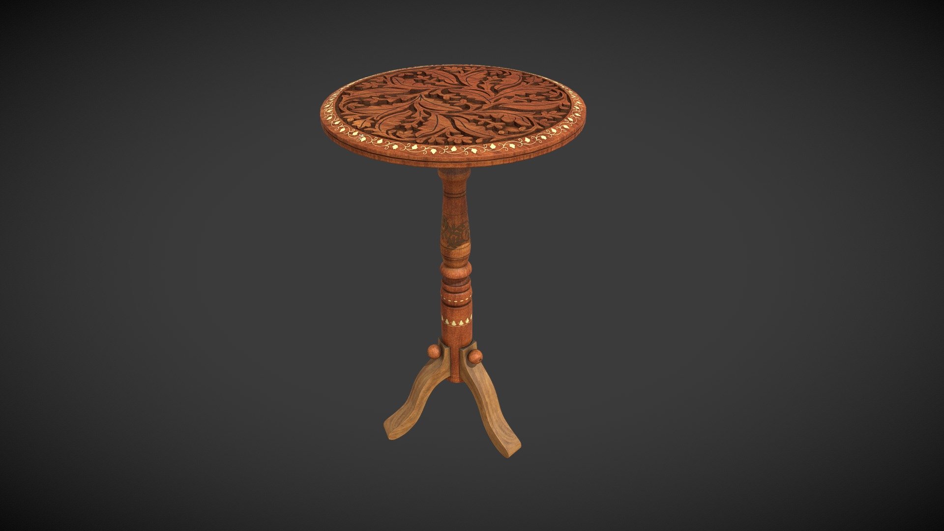 Wooden Round Table - 3D model by JVS RISHIKESH (@RISHIKESH-PORTFOLIO ...