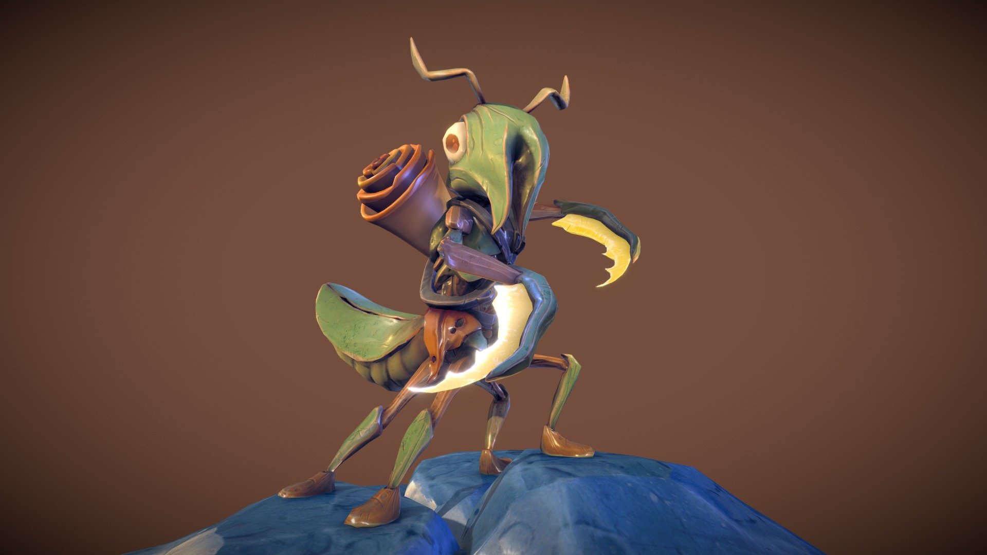 Mantis Character - 3D model by Maxime Le Chesne (@LeChesneMaxime ...