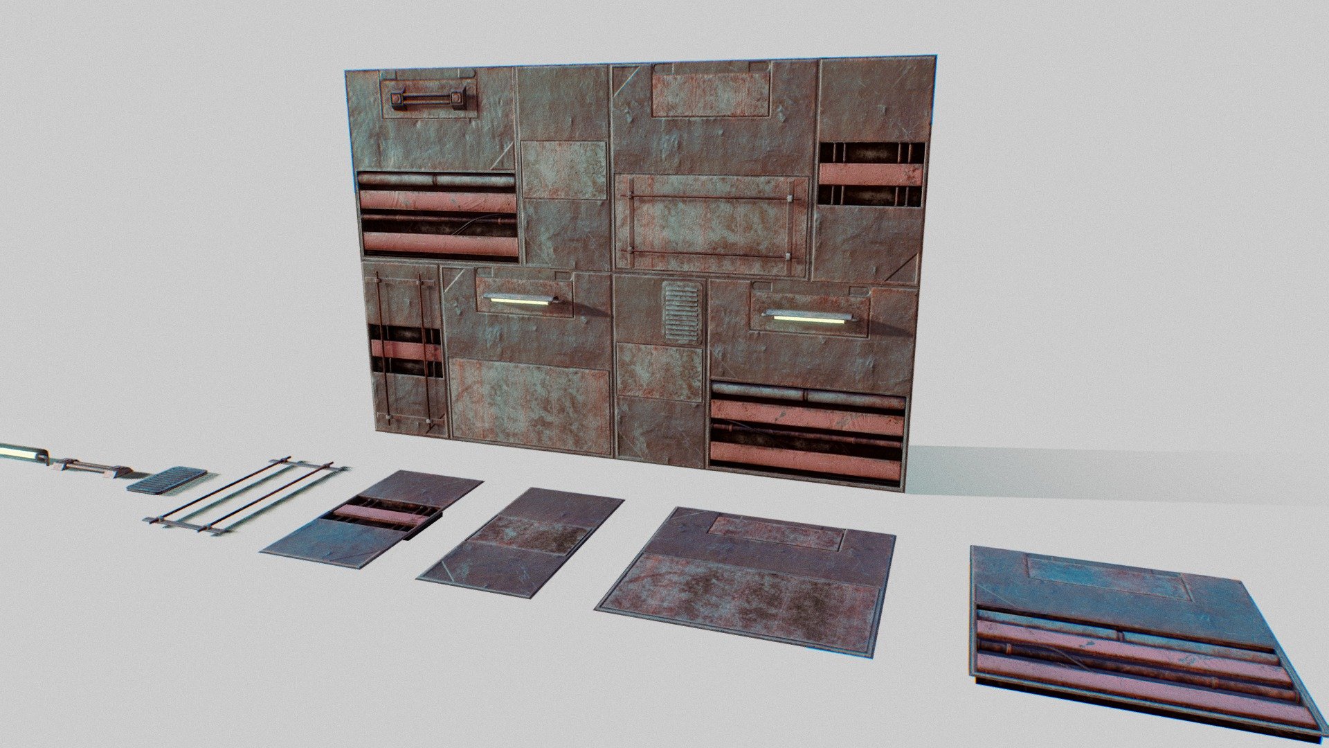 Rusty Modular Sci-Fi Walls - Buy Royalty Free 3D model by SLASH ...