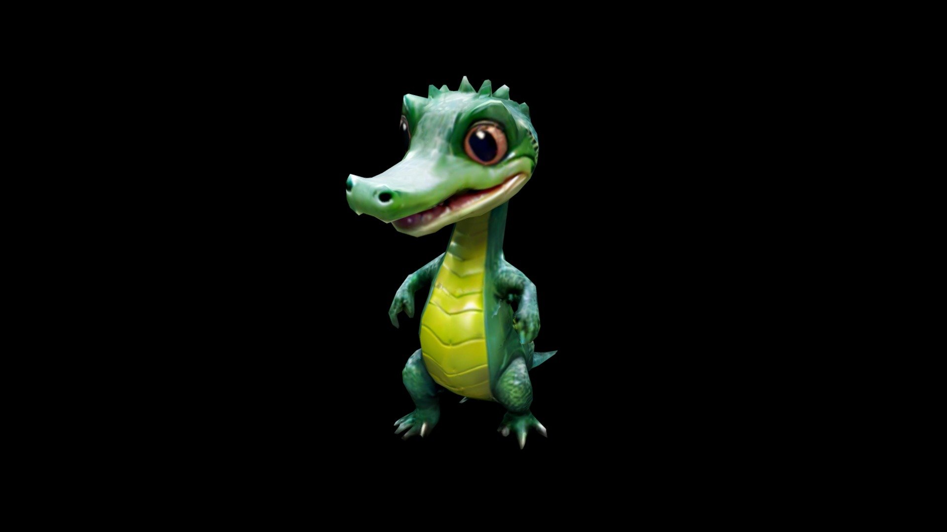 "Rare Green Alligator Angry or Just Surprised?" - Download Free 3D ...