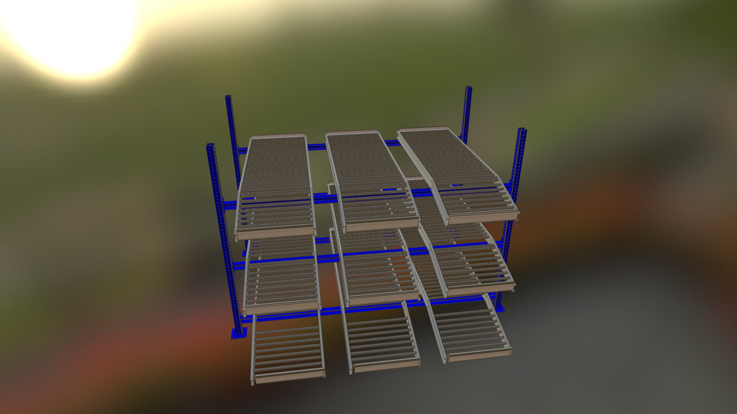 Carton Flow Rack - 3D model by inteligratedosd01 [e598465] - Sketchfab