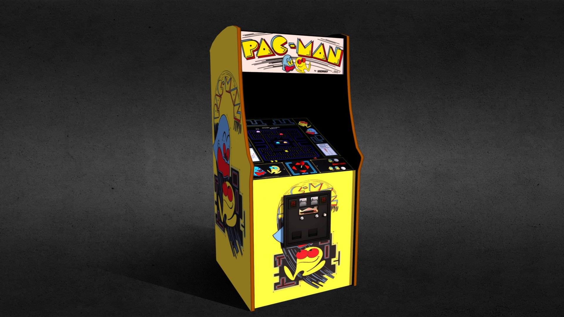 Pac Man - 3D model by Chad Brocker (@cbrocker) [e59ea8e] - Sketchfab