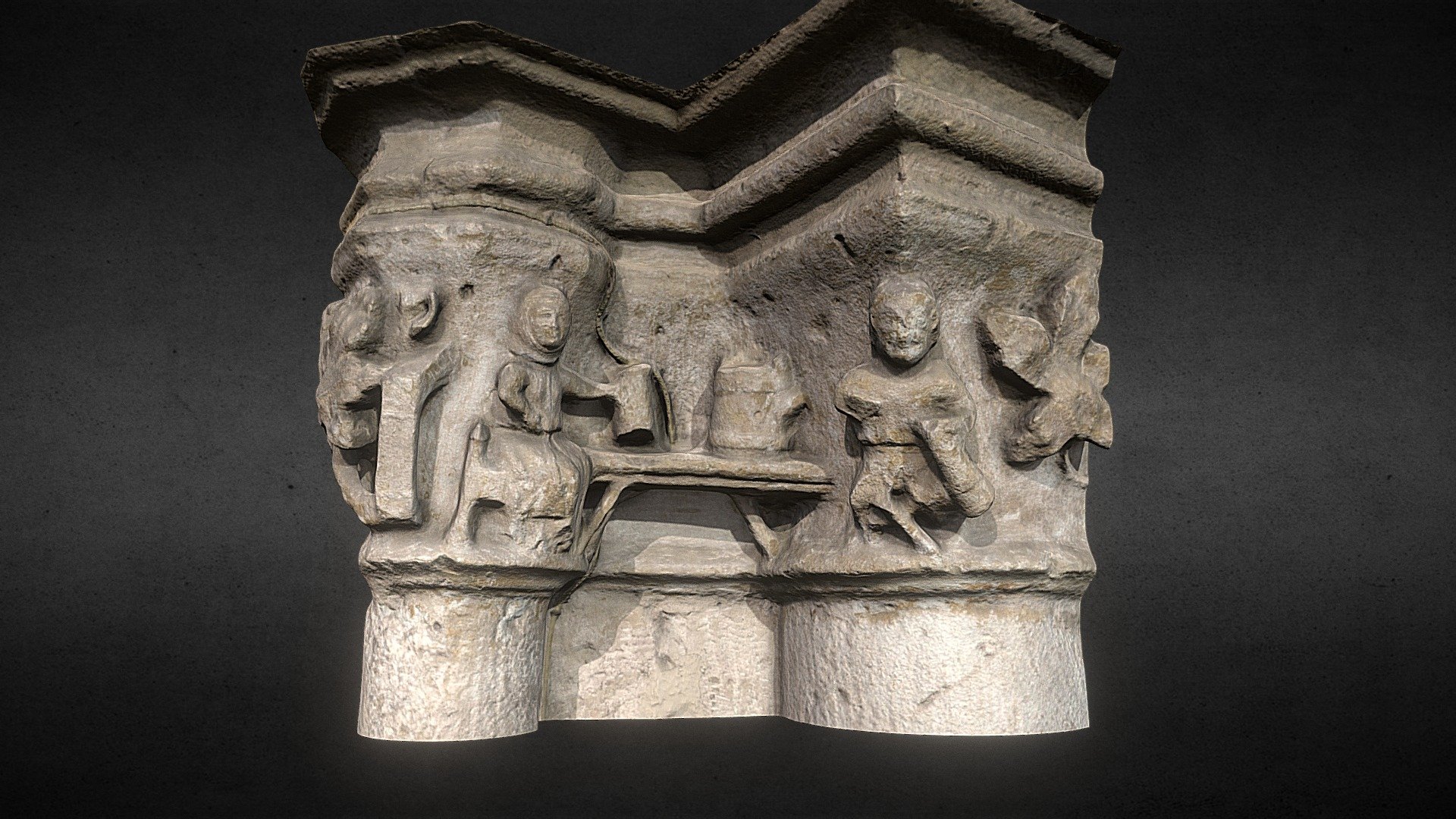 Capitel de El Banquete - Santa María de Brihuega - Download Free 3D model by PAR - Arqueología y ...
