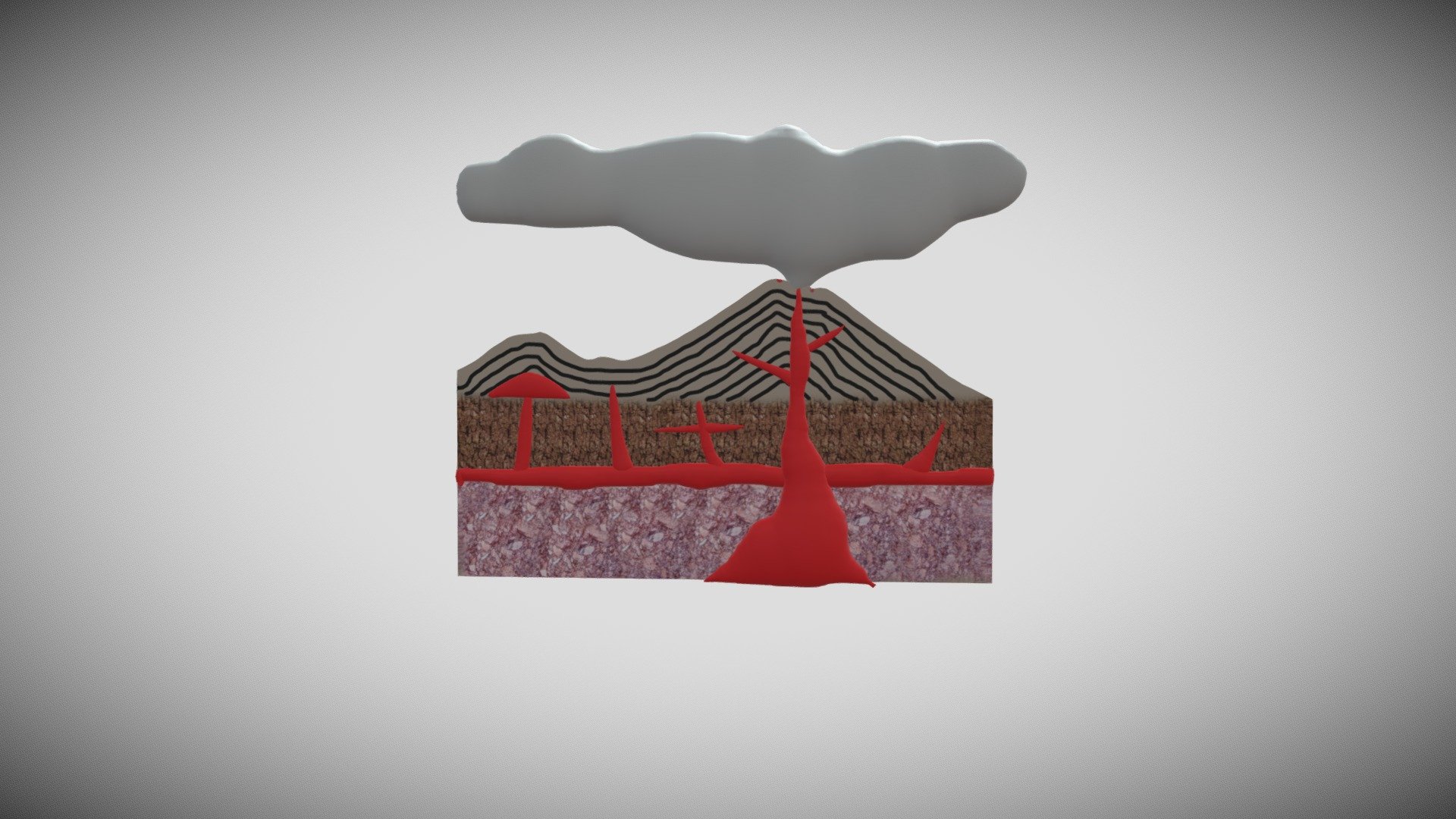 Semeru Volcano (Cross-section) - 3D model by Syah Rizal (@syahrizal ...