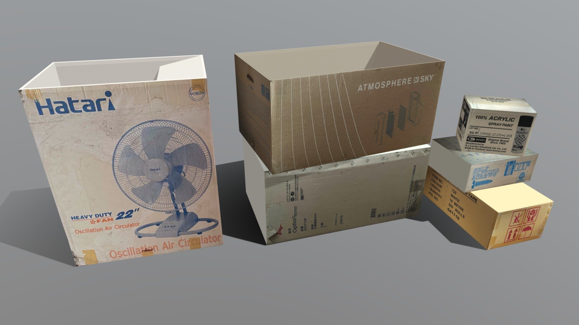 Cardboard Box (made in Thailand) - Buy Royalty Free 3D model by ...