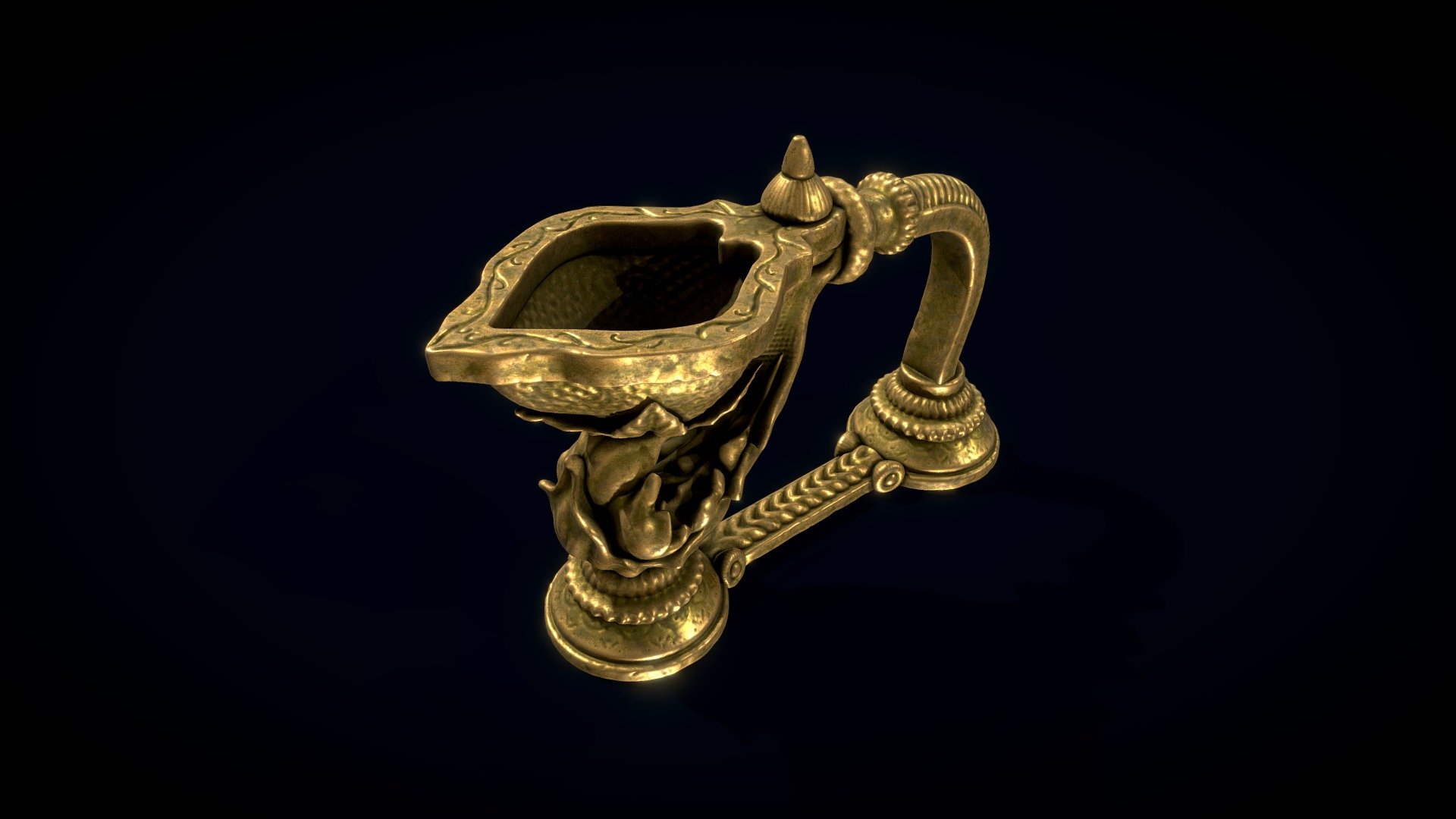 Indian ritual fire lamp (Dipa) - 3D model by Pavan_VR (@pavangopa ...
