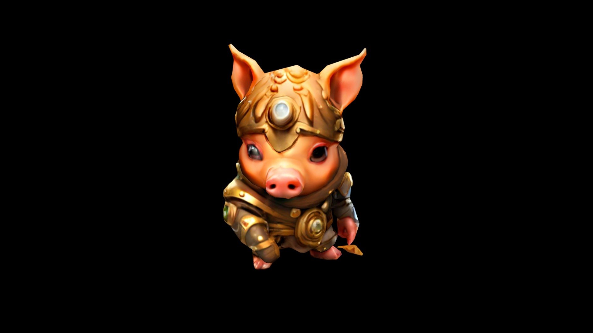 Pig Knight Stands Proud in Battle Gear (Image of - Download Free 3D ...