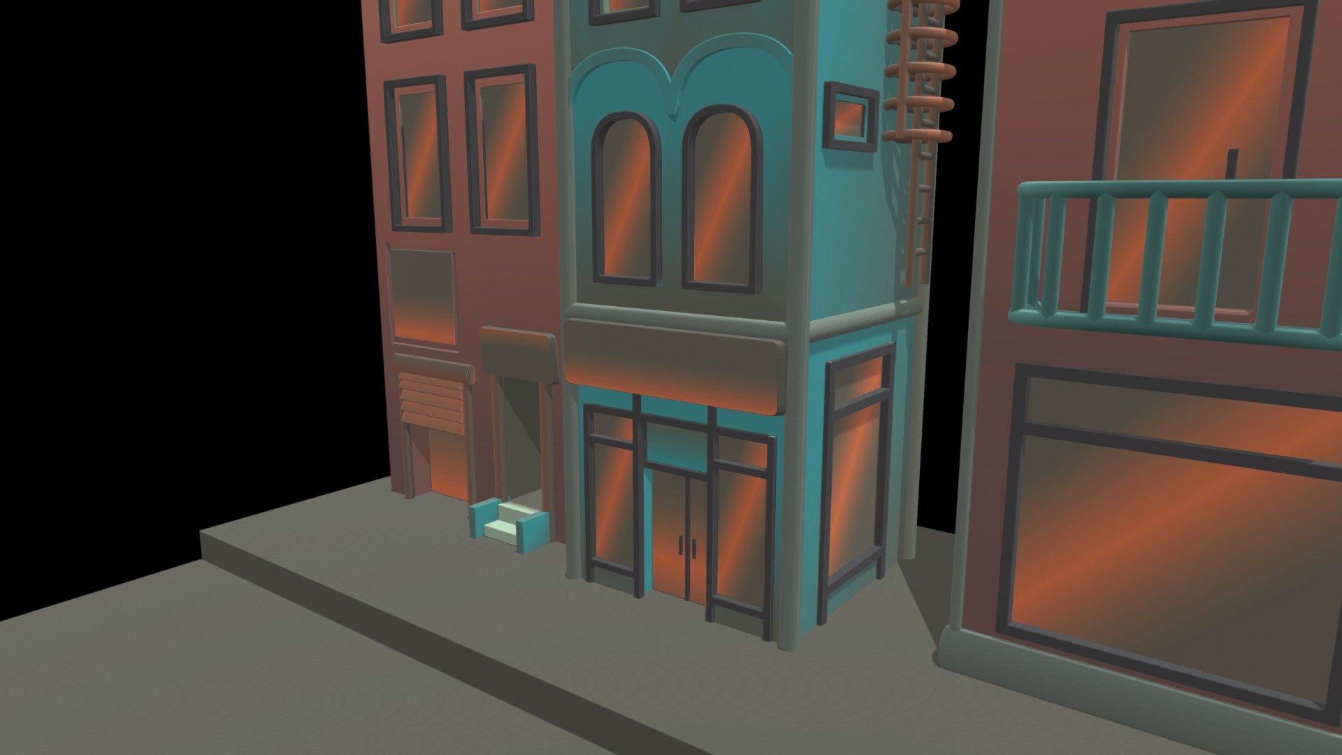 Buildings On Midnight Street - Download Free 3D model by onurparlak ...