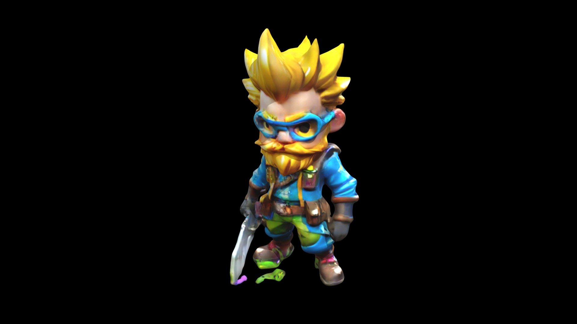 The image shows a video game character with blon - Download Free 3D ...
