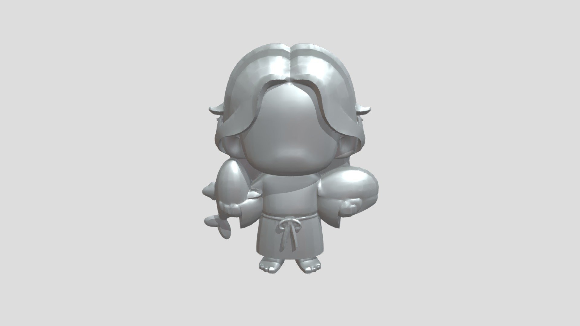 cartoon character with fish and bread - 3D model by Rony K (@RONYSNIPER ...