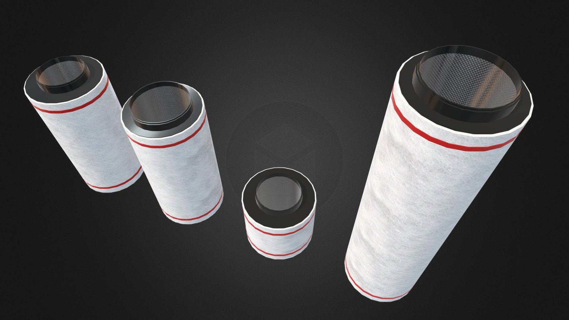 air filters various sizes - low rez - 3D model by Black Orchid ...