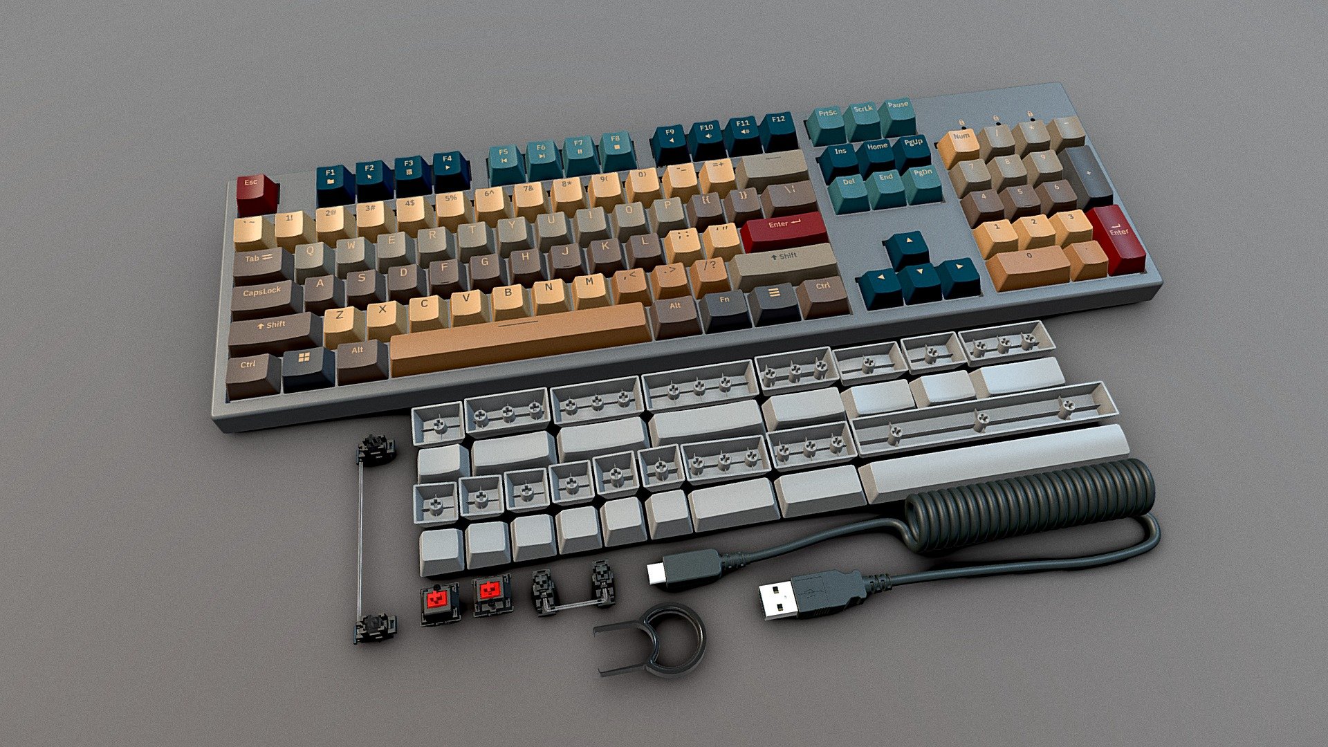 Mechanical Keyboard - 3D model by ariodeh [e5e4ed5] - Sketchfab