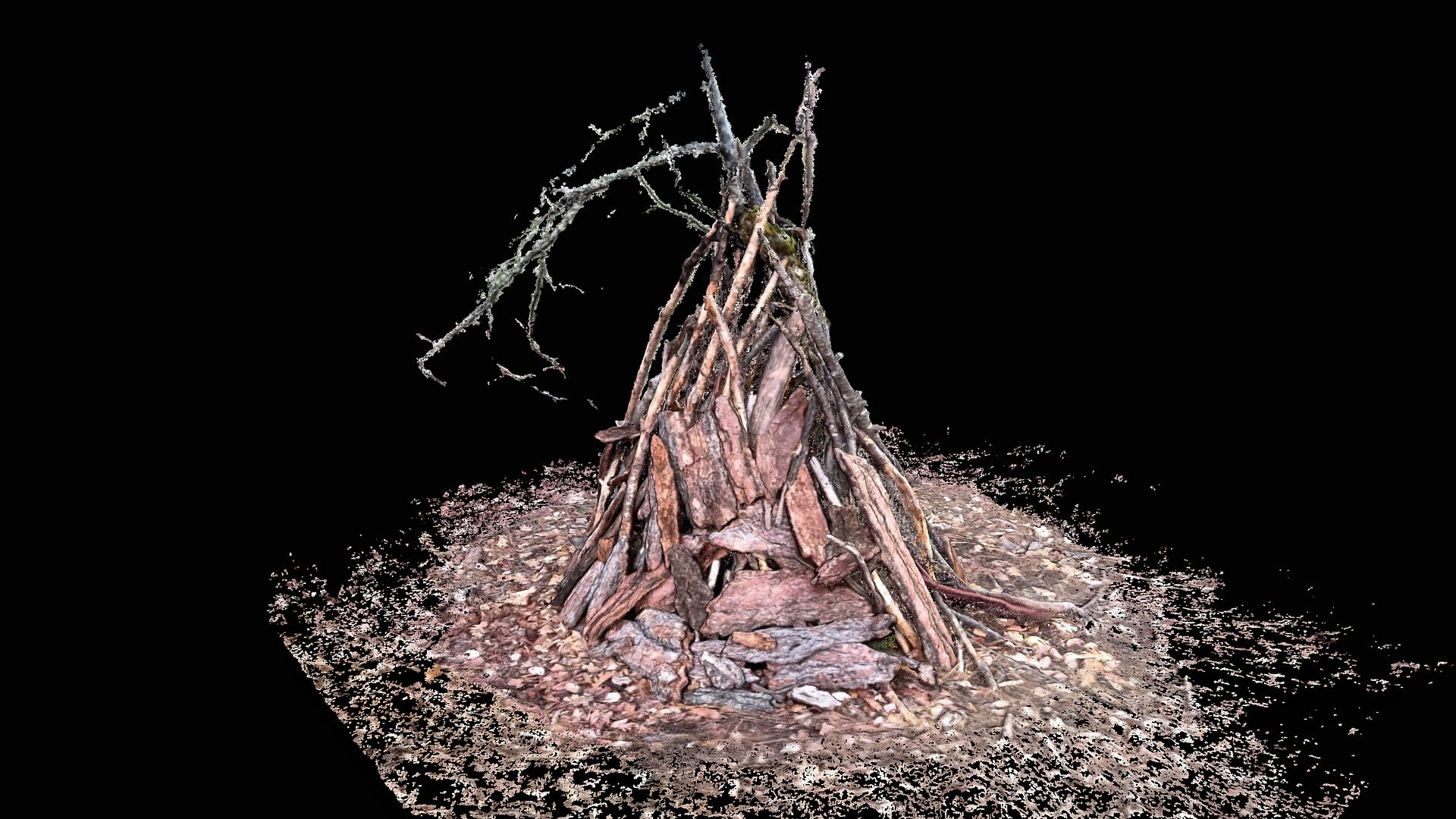 Day 9: Stick Tipi - 3D model by EveryPoint [e5e78e9] - Sketchfab