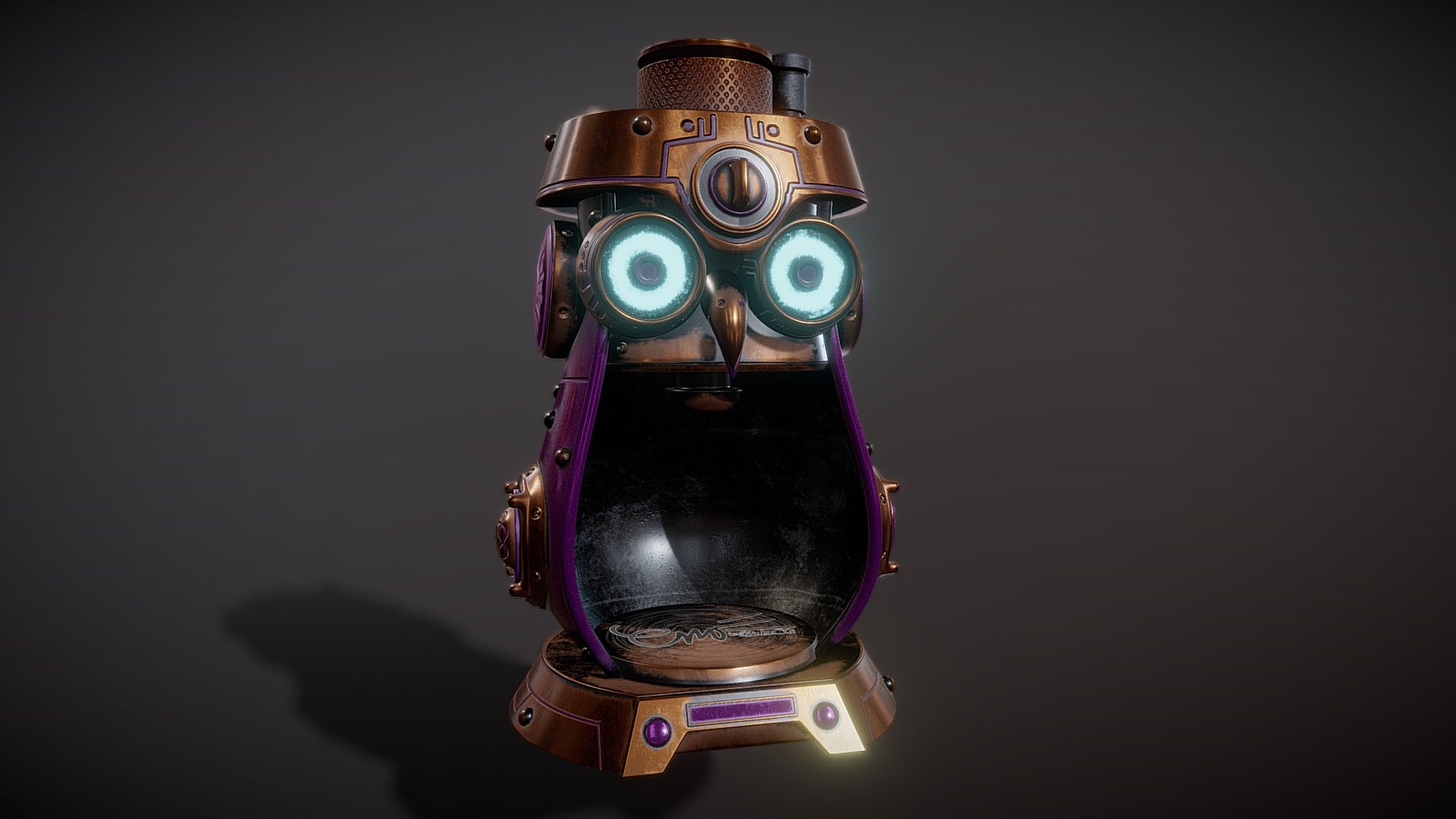 Steampunk owl shaped coffee machine. - 3D model by icestylecg [e5e929f ...