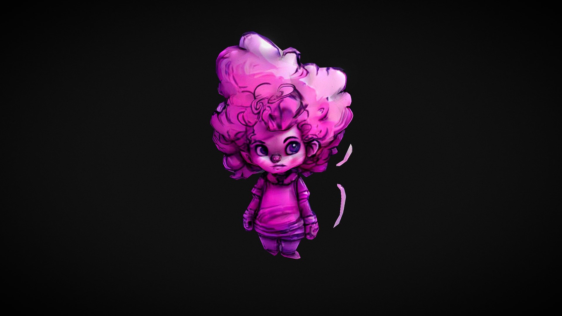 "Happy Purple Cartoon Animal with a Playful Expr - Download Free 3D ...