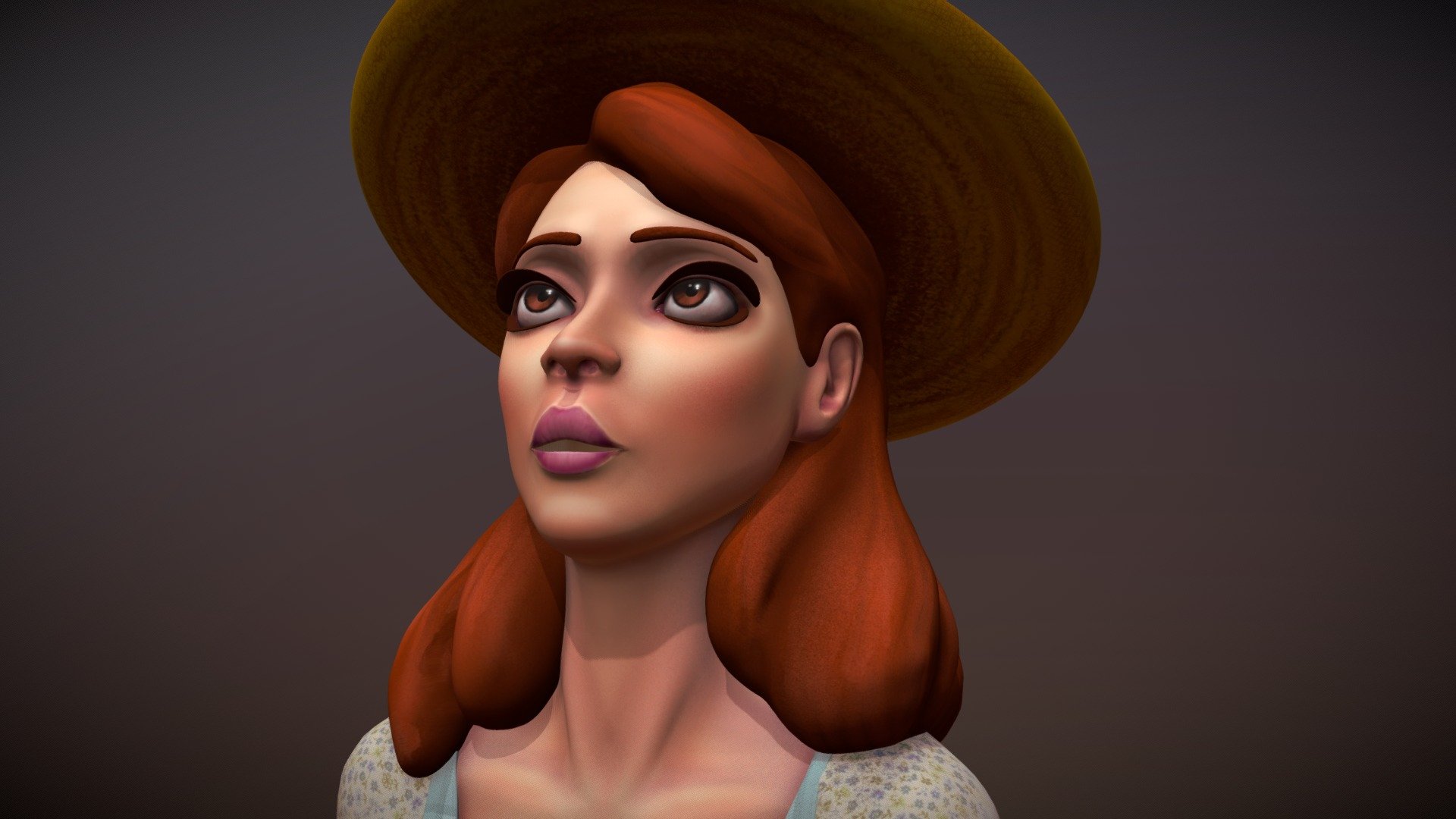 Lady looking up - 3D model by Davi Cao (@davicao) [e5ef0e8] - Sketchfab