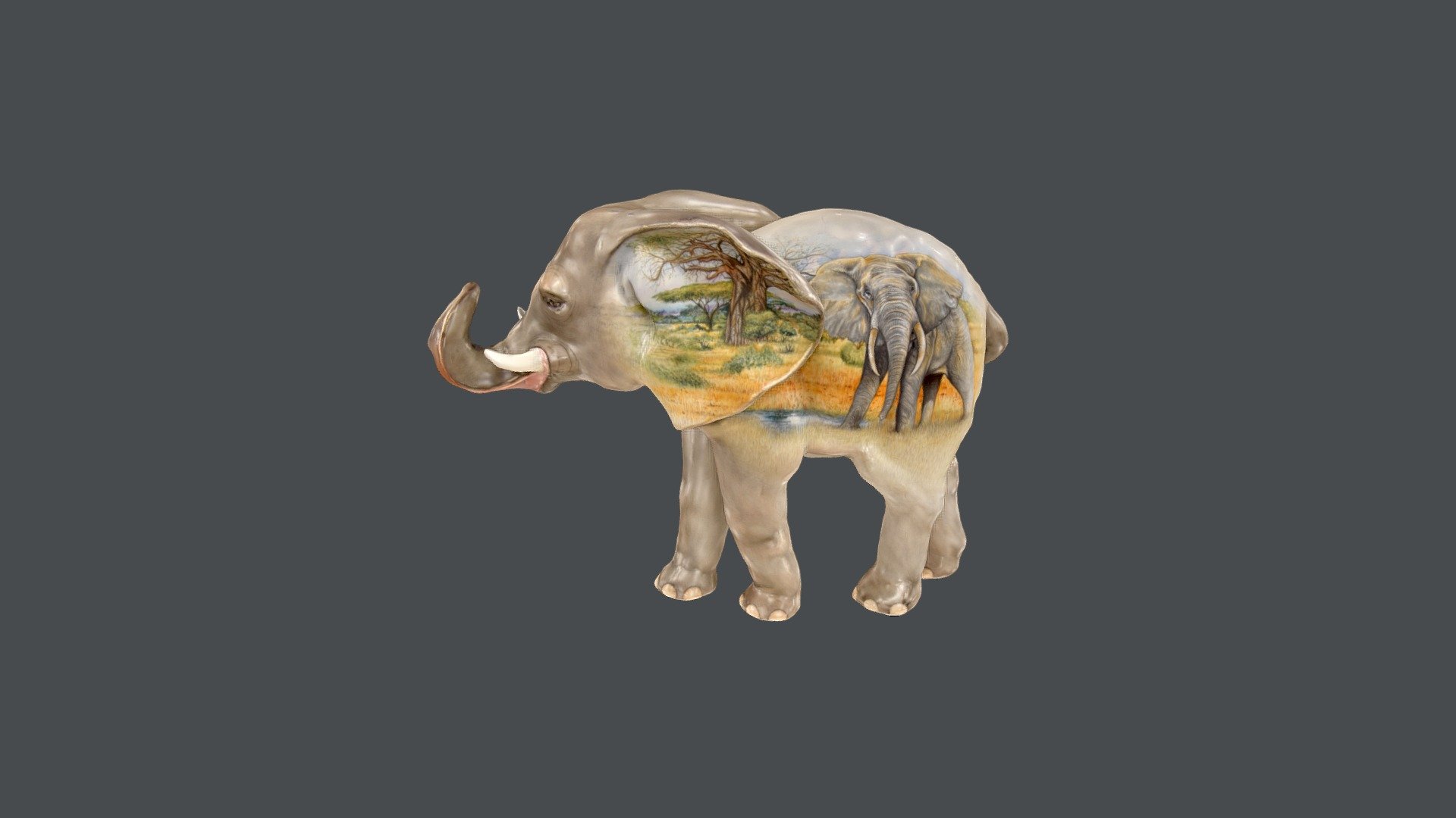 Herendi - Elephant - 3D model by airscan.hu [e5f65f9] - Sketchfab
