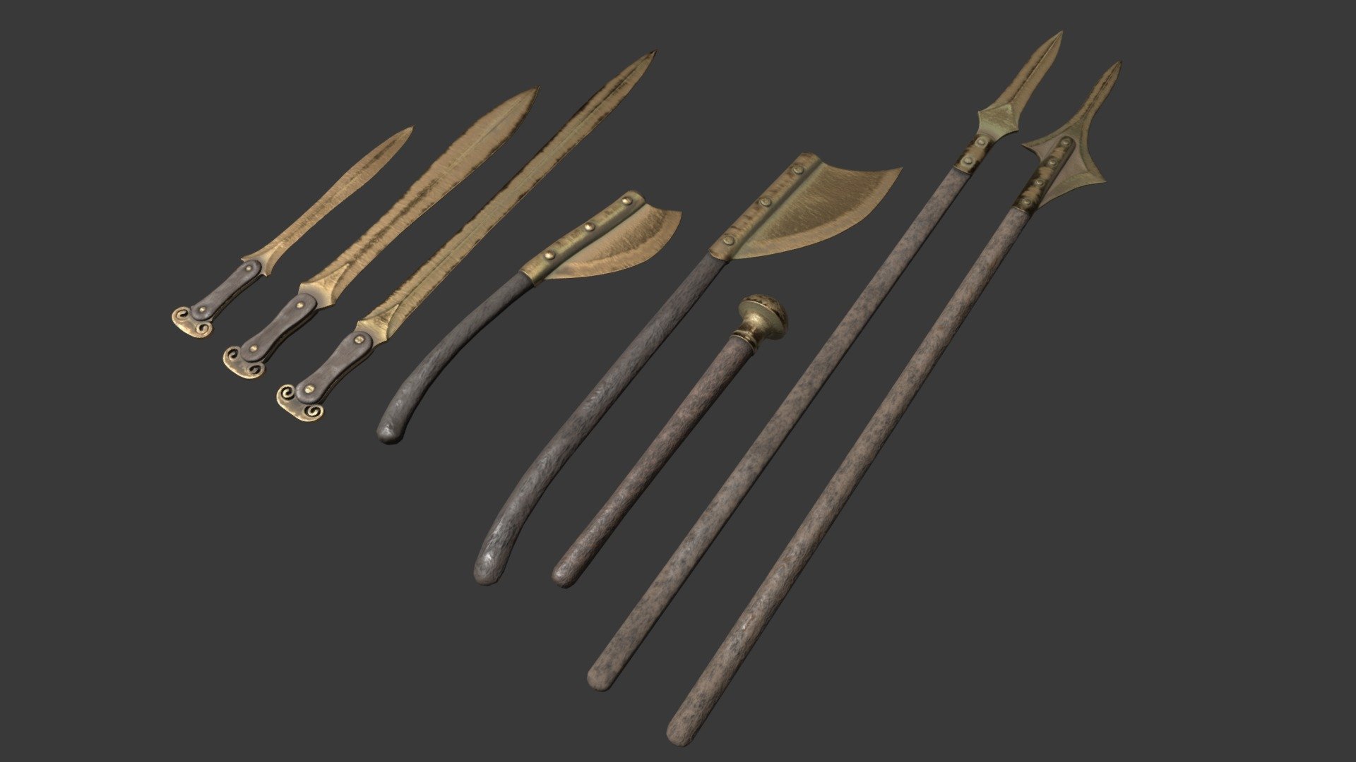 Fantasy Bronze Weapons(Melee) - Buy Royalty Free 3D model by JmCVoyager ...