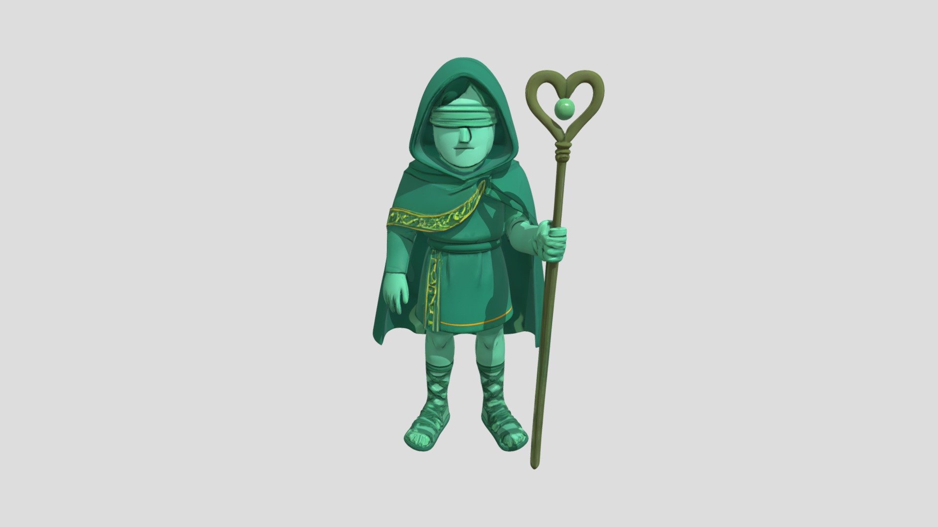 blindfolded mage with staff - 3D model by sanjuancity25 [e5fa647 ...