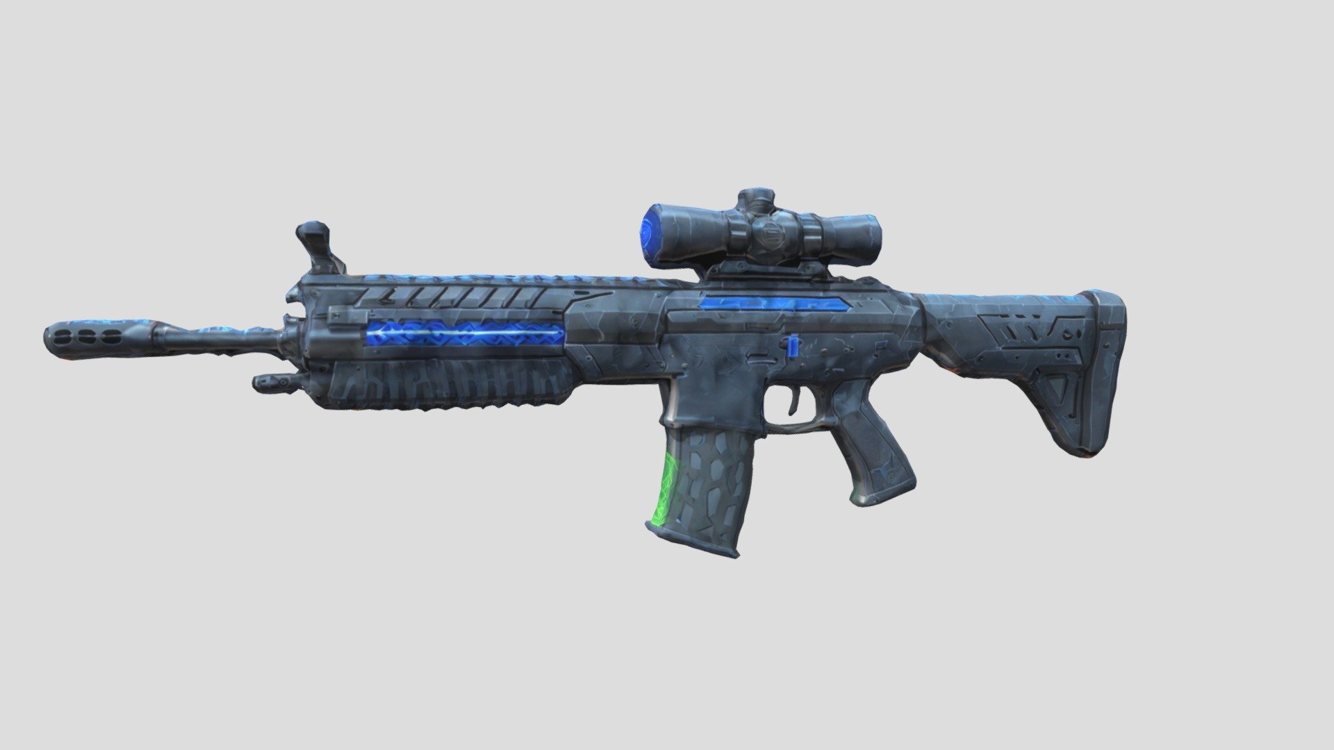 futuristic assault rifle from a game . - Download Free 3D model by ...